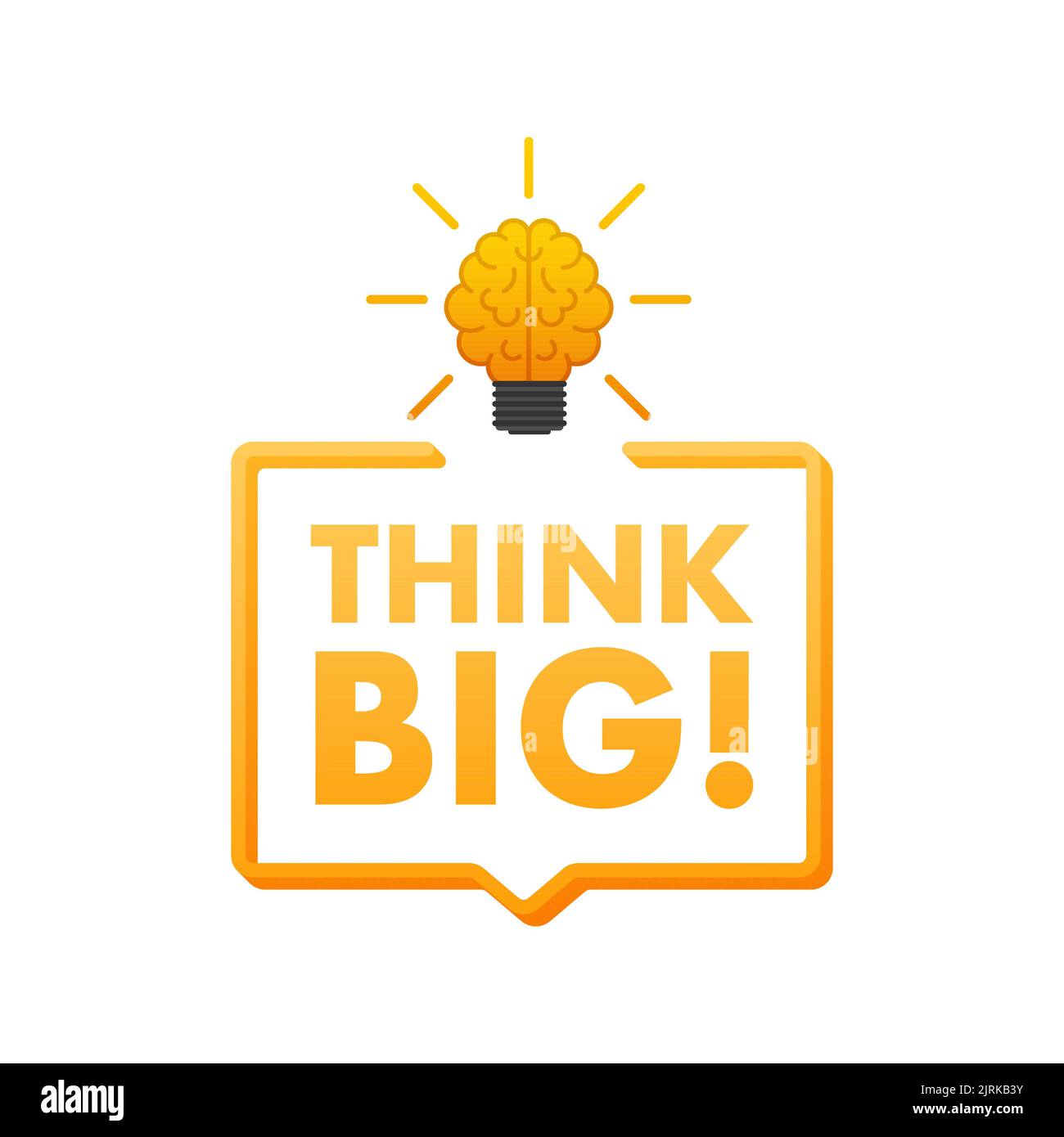 Think big light bulb, motivational. Vector stock illustration Stock ...