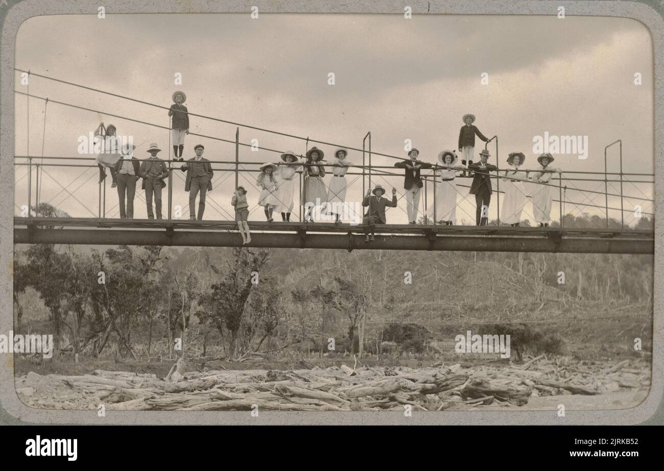 Picnic party, Ohau Valley. From the album: Family photographs; circa ...
