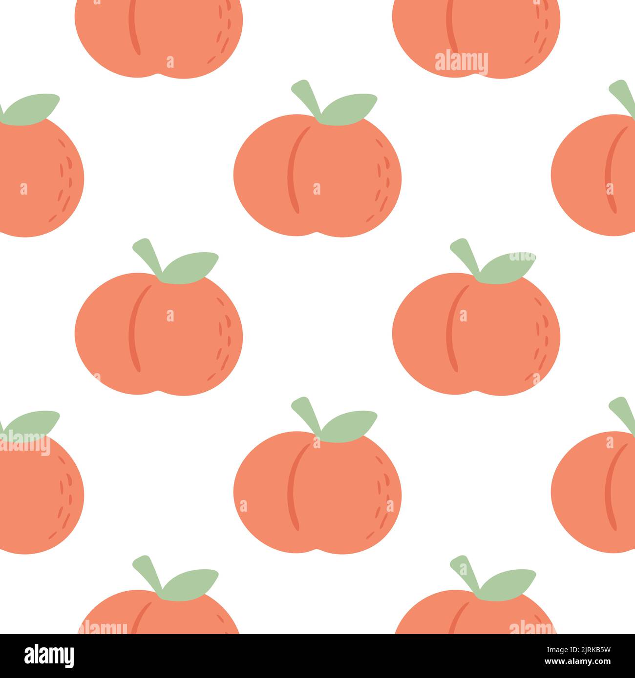 Hand drawn peaches seamless pattern vector illustration Stock Vector ...