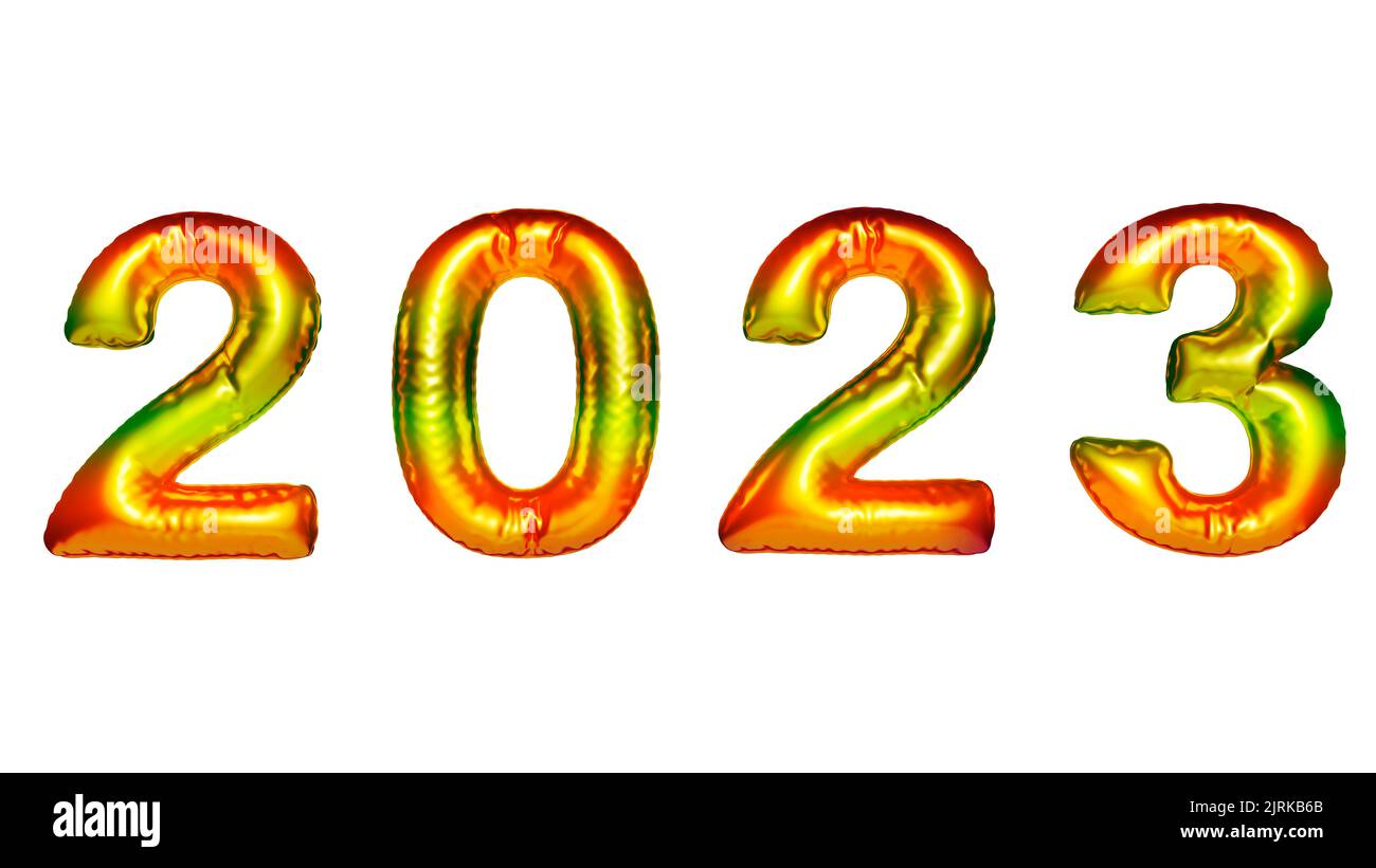 inflatable numbers gold 2023 year inscription greeting for design ...