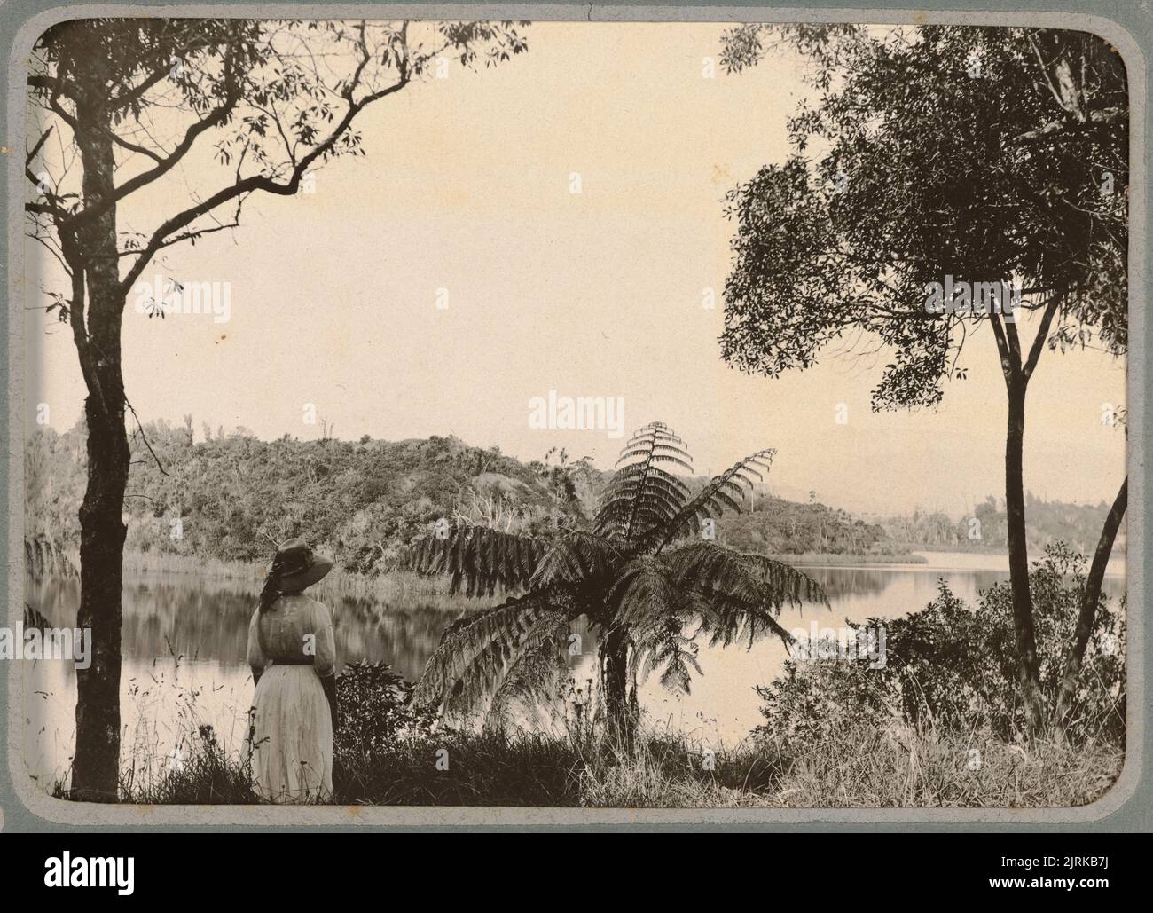 Maud by Buller's Lake, Ohau. From the album: Family photographs; circa ...