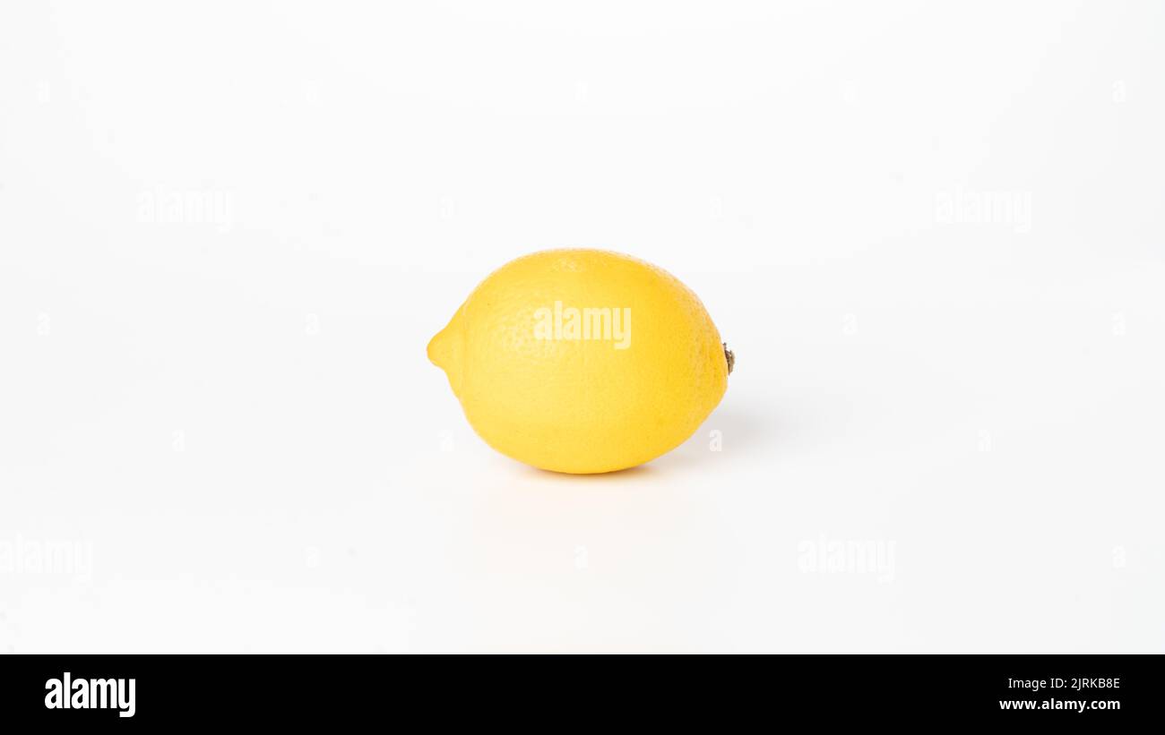 Yellow lemon on white background close-up fruits vegetables Stock Photo ...