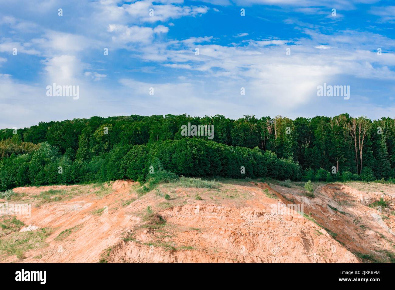Beautiful Green Landscape With Trees In an Old Sand Mine Stock Photo ...