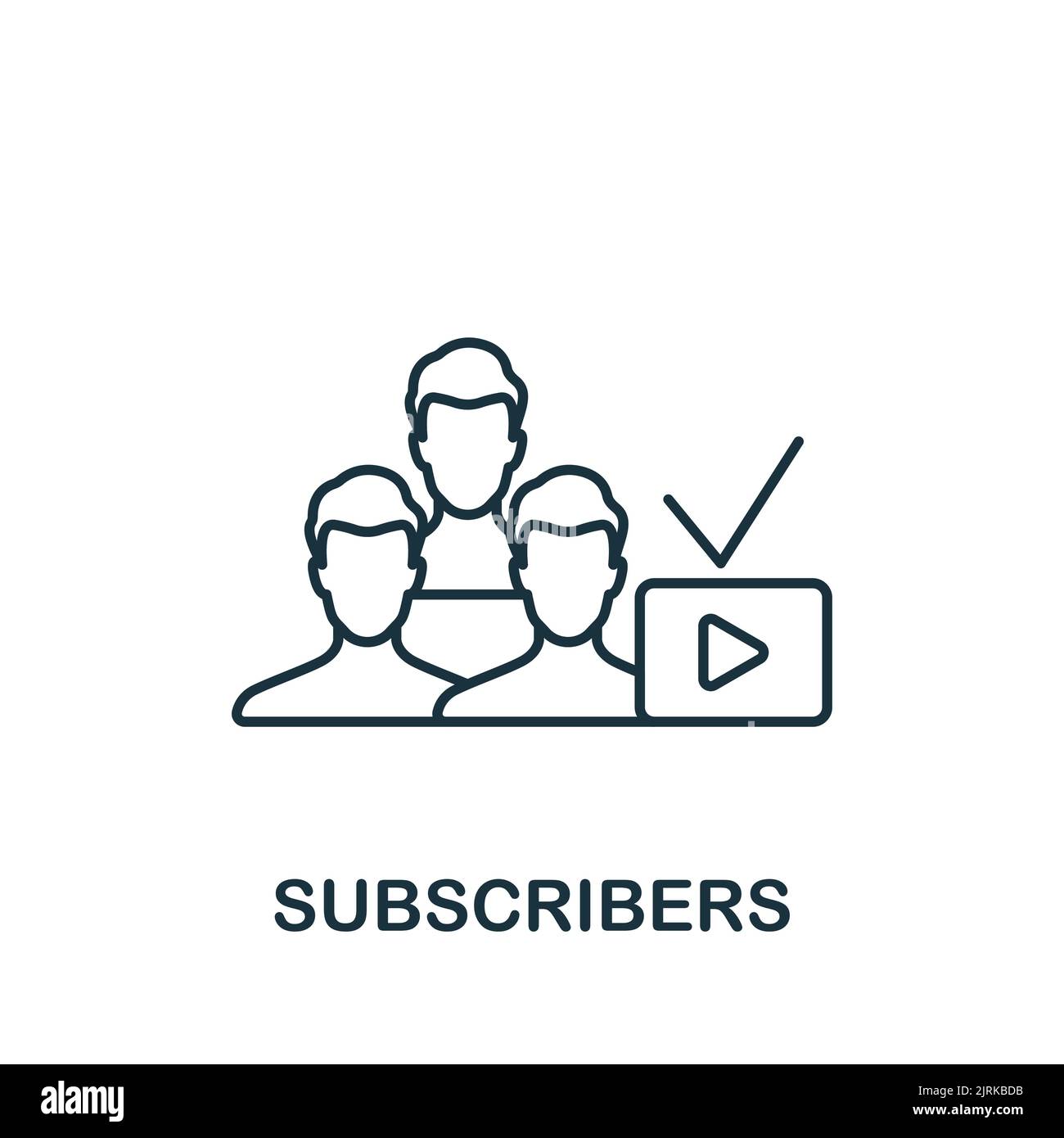 Subscribers icon. Line simple Streaming icon for templates, web design ...