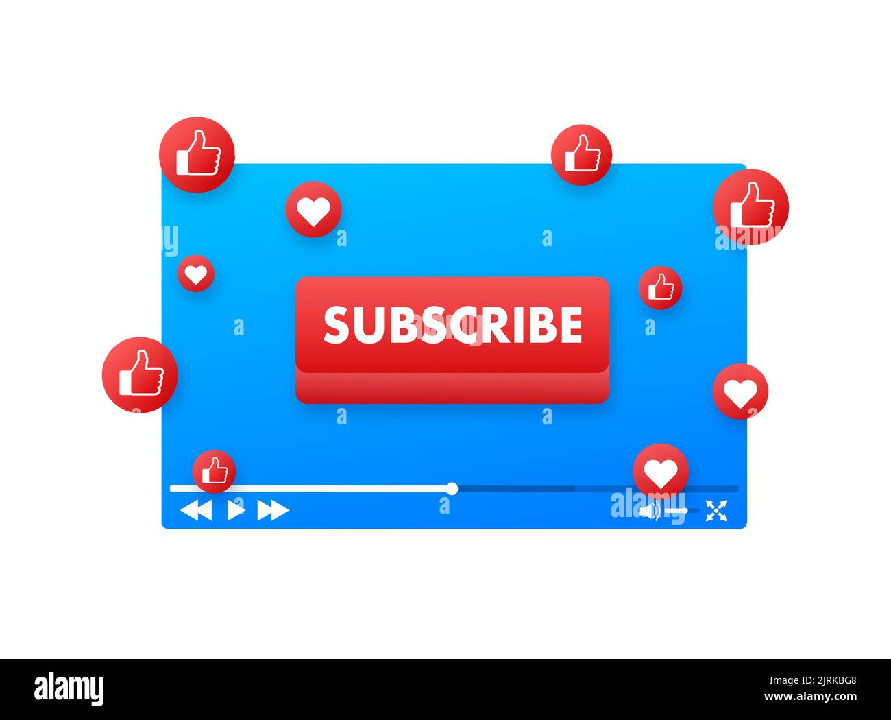 Subscribe button. Blogging, promotion. Social media concept. Streaming video. Vector stock ...