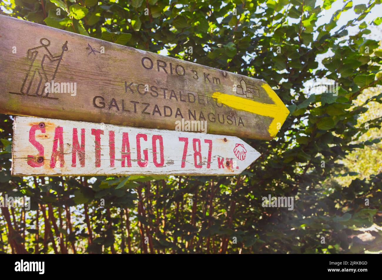 Camino de Santiago symbols. Pilgrimage concept. Directional signs of ...