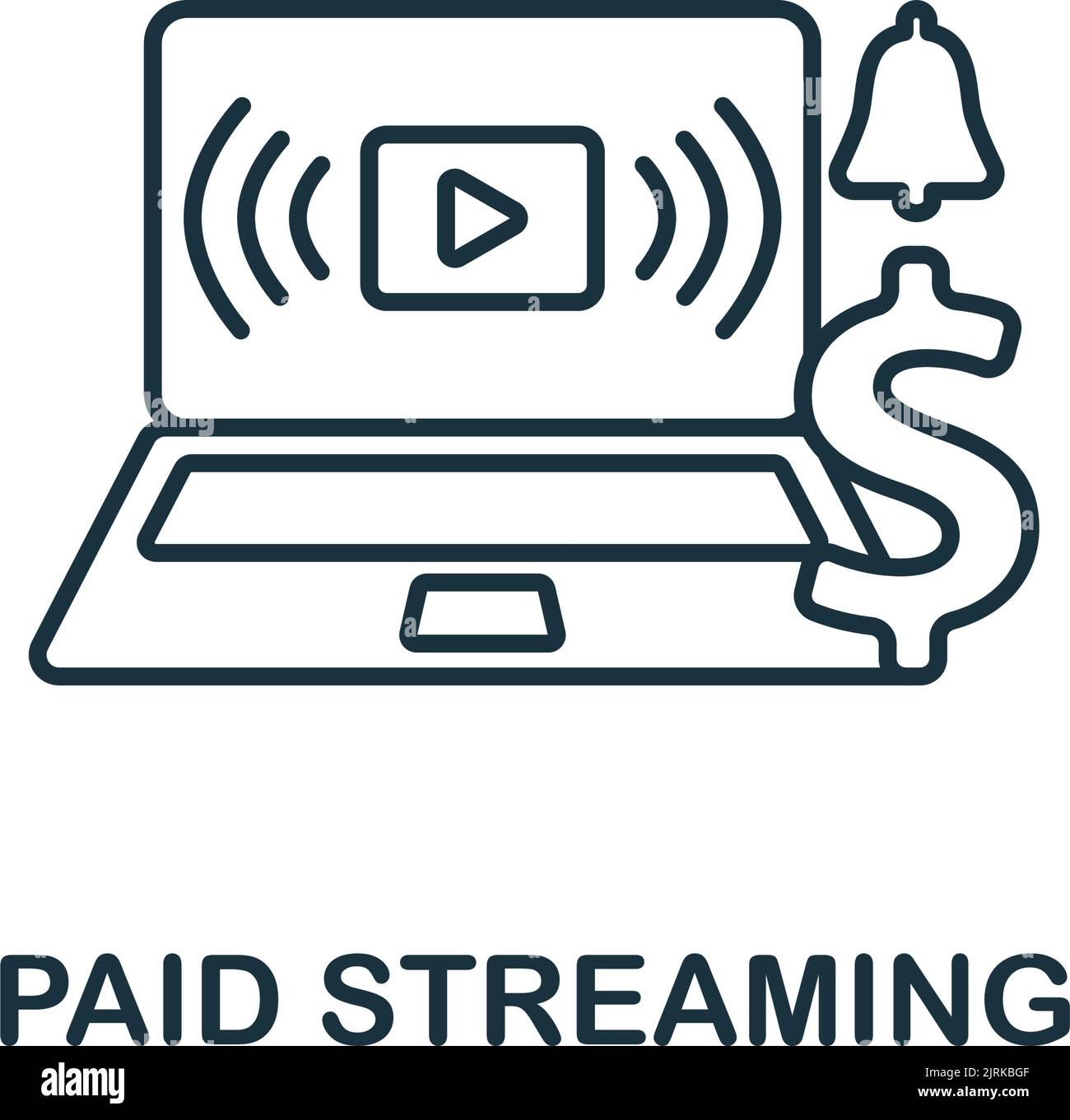 Paid Streaming icon. Line simple Streaming icon for templates, web ...