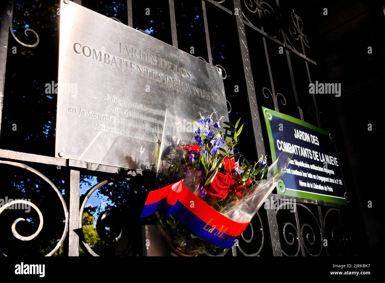 A general view of a ceremony honoring the Spanish republicans fighters ...