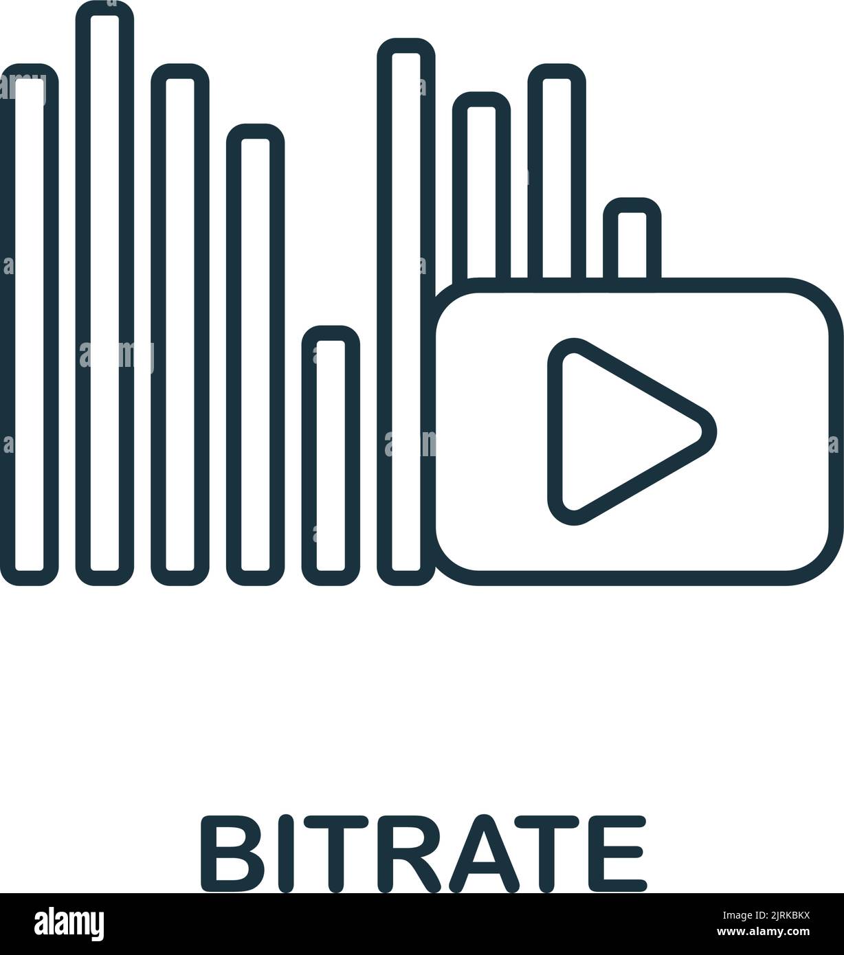 Bitrate icon. Line simple Streaming icon for templates, web design and ...