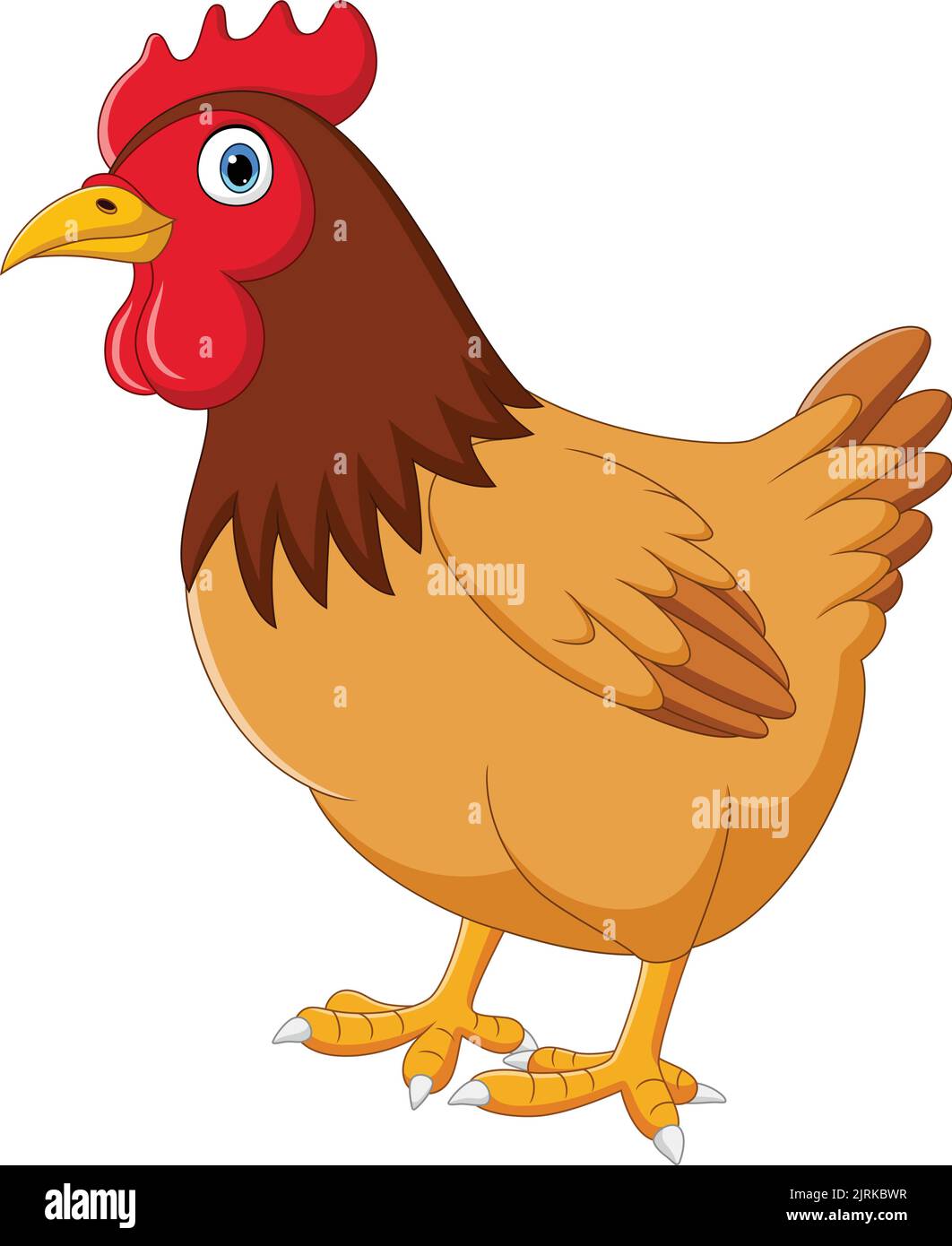 Cartoon hen isolated on white background Stock Vector Image & Art - Alamy