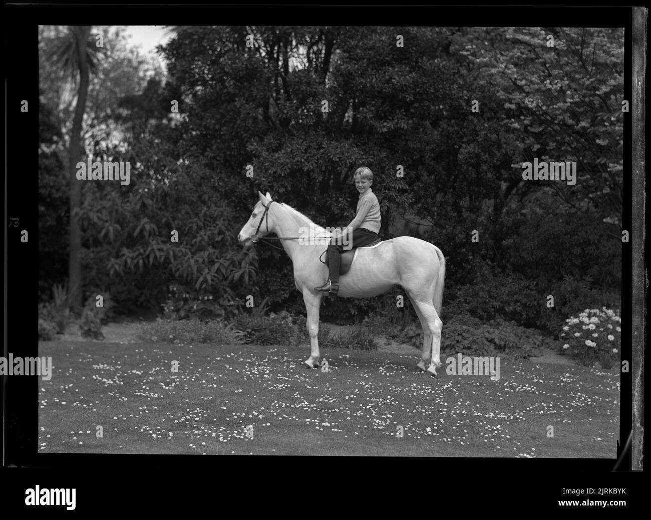 Simon Galway horseriding in the grounds of Government House, Wellington ...