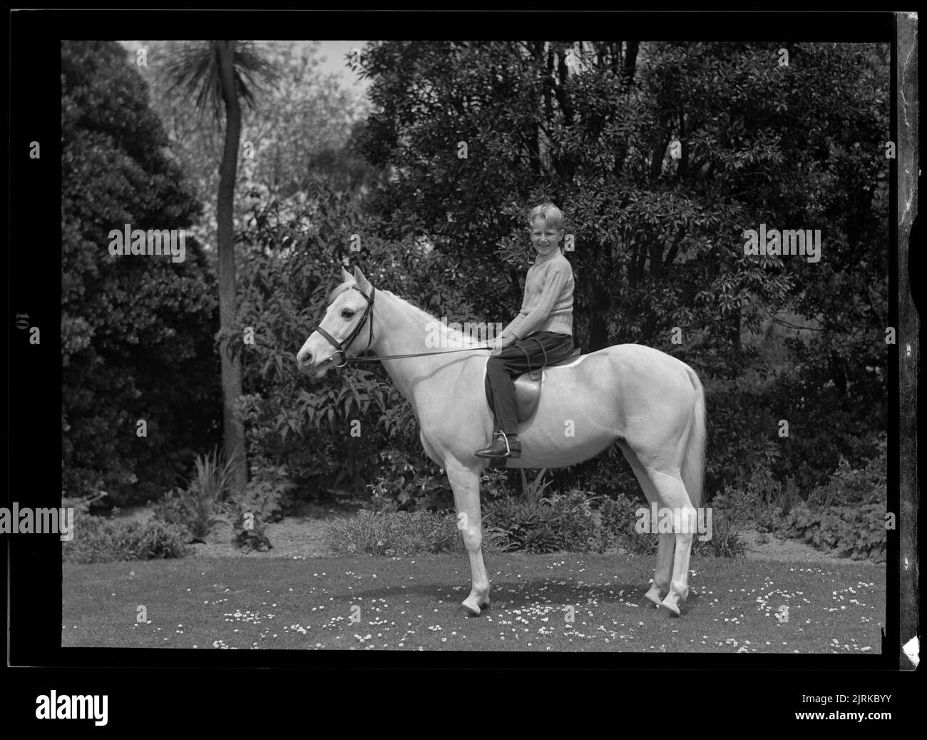 Simon Galway horseriding in the grounds of Government House, Wellington ...