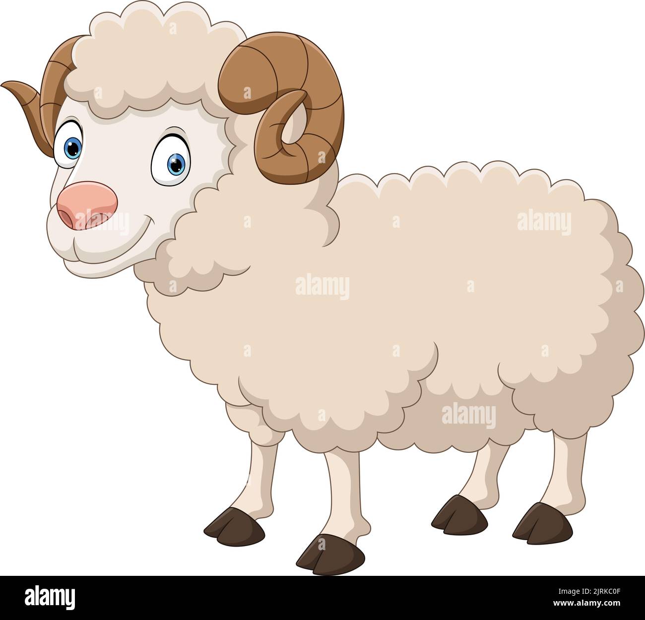 Cartoon funny goat isolated on white background Stock Vector Image ...