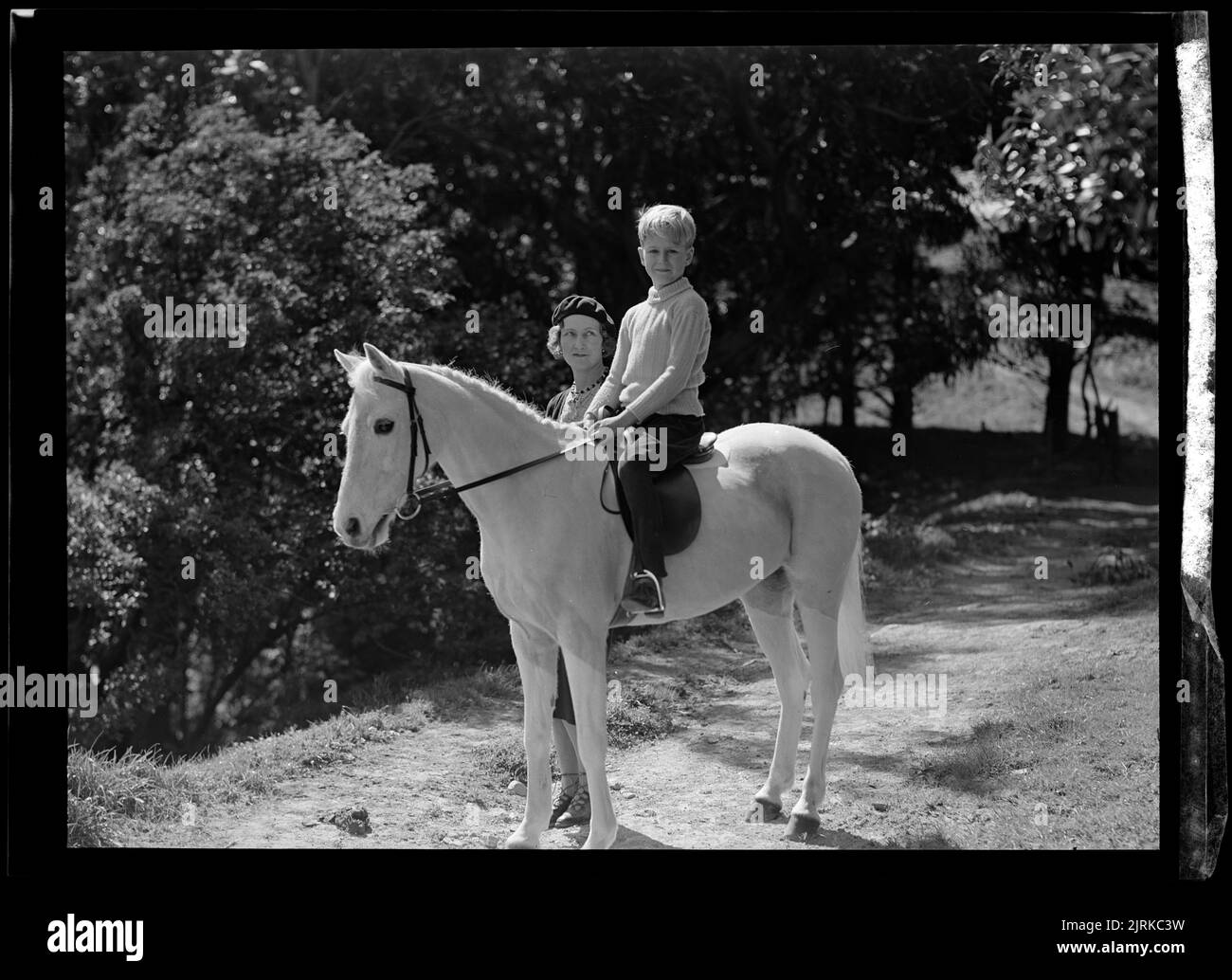 Simon Galway horseriding in the grounds of Government House, Wellington ...