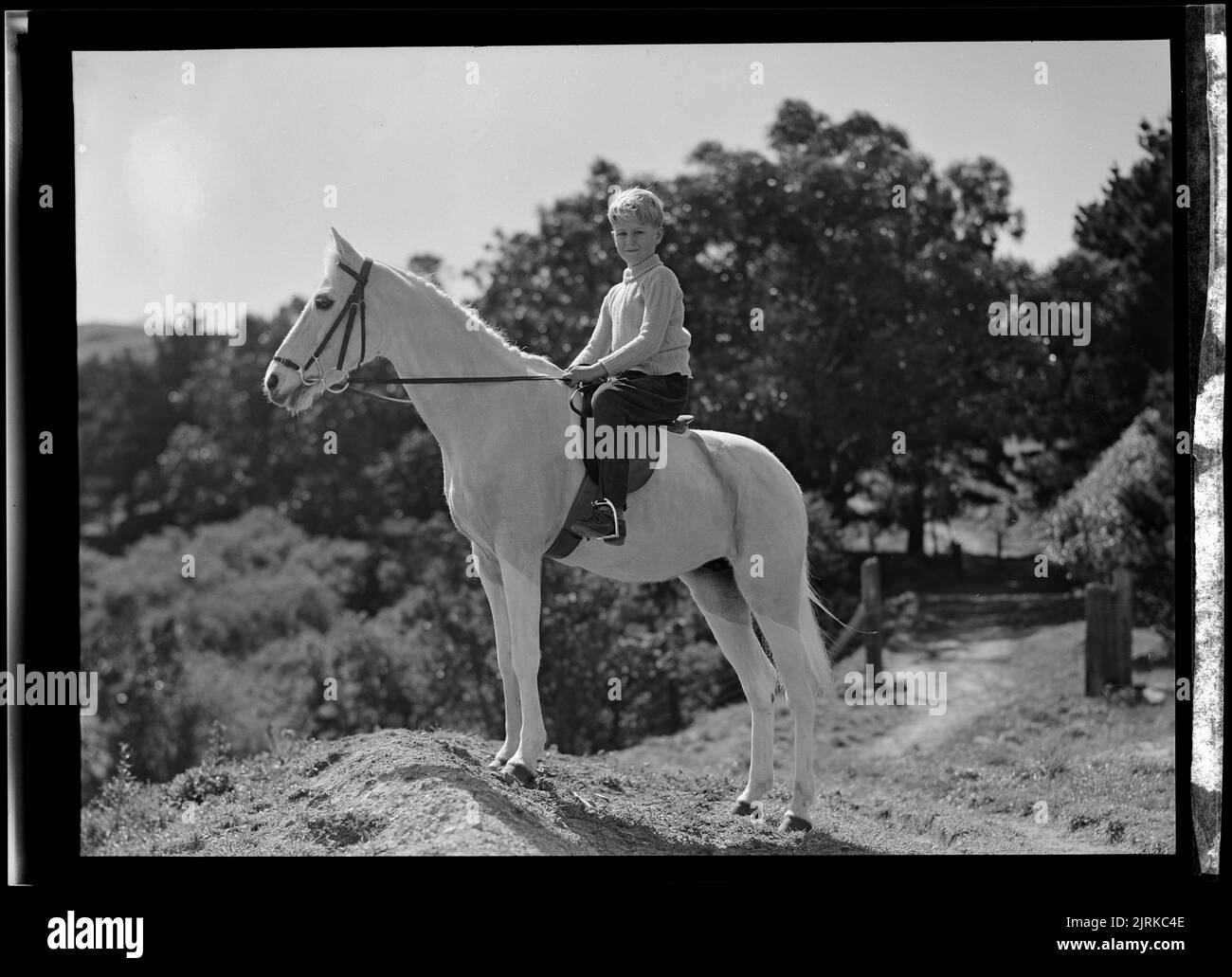 Simon Galway horseriding in the grounds of Government House, Wellington ...
