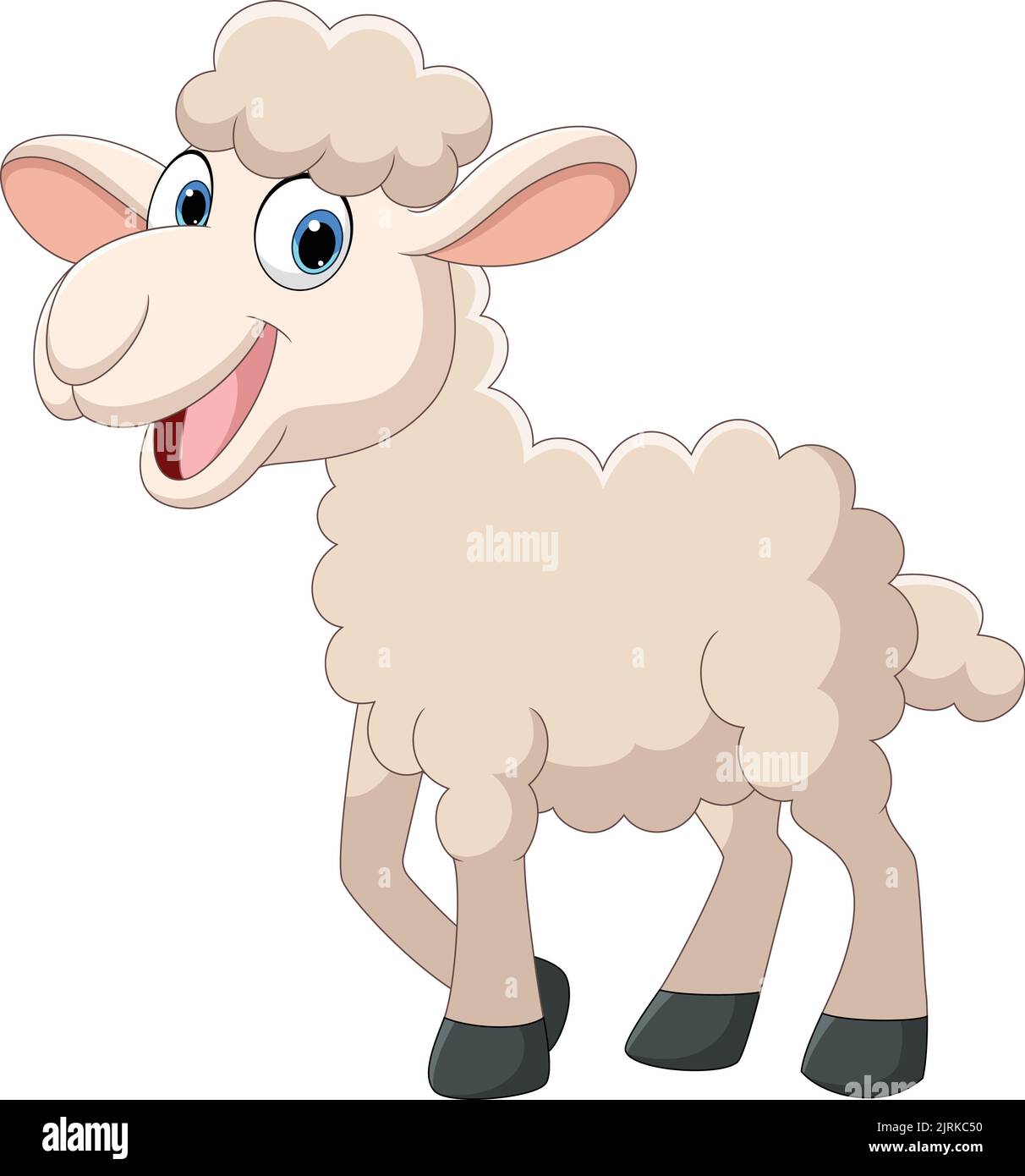 Cartoon funny lamb on white background Stock Vector Image & Art - Alamy