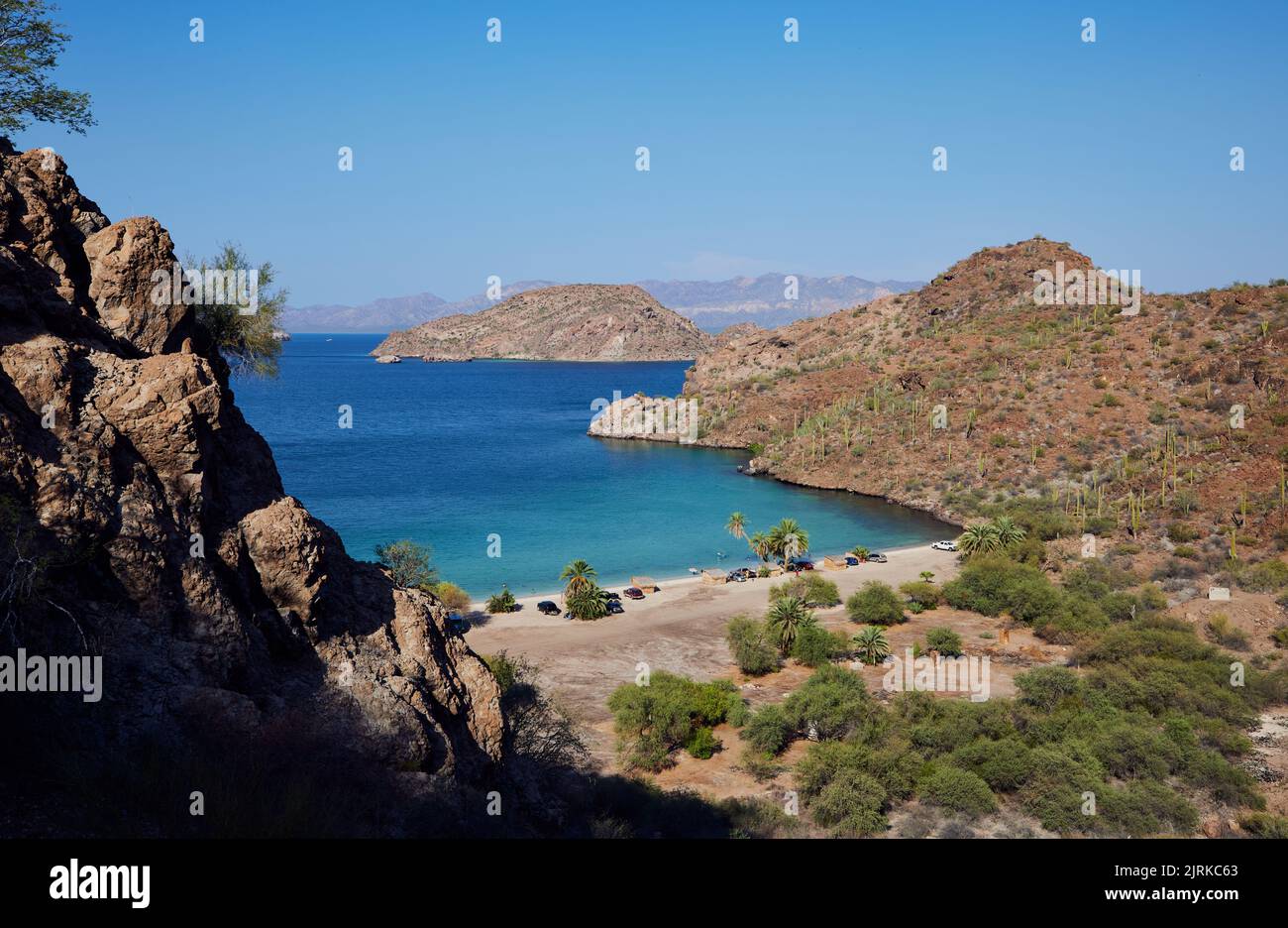 An aerial view of beautiful mountains near the sea in Bahia de ...