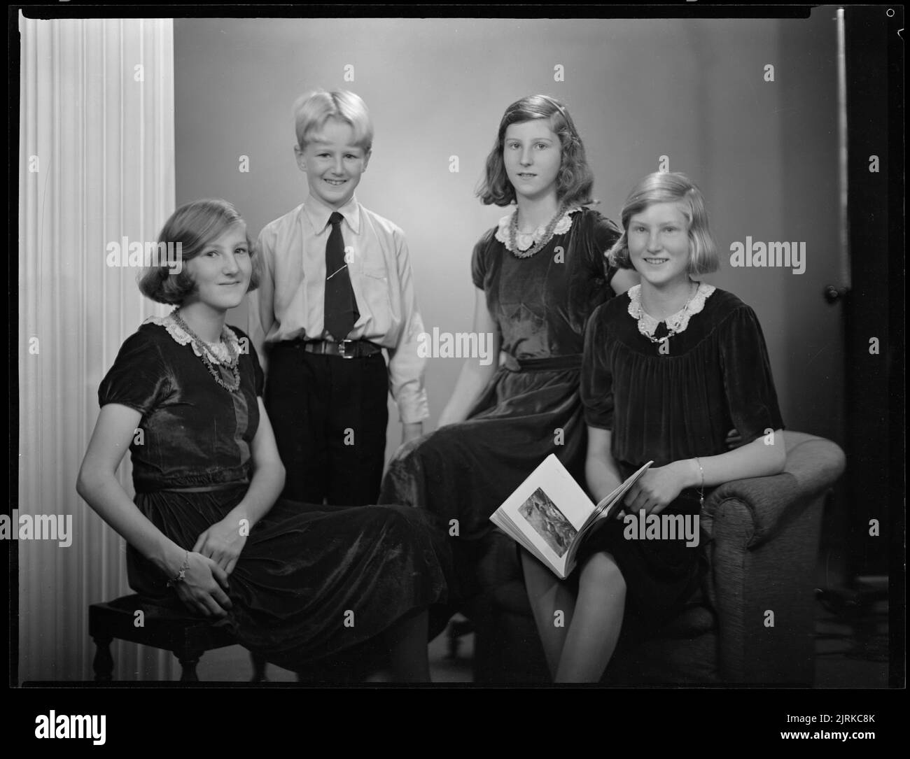 Galway children - Celia, Simon, Isabel and Mary, 1939, Wellington, by ...