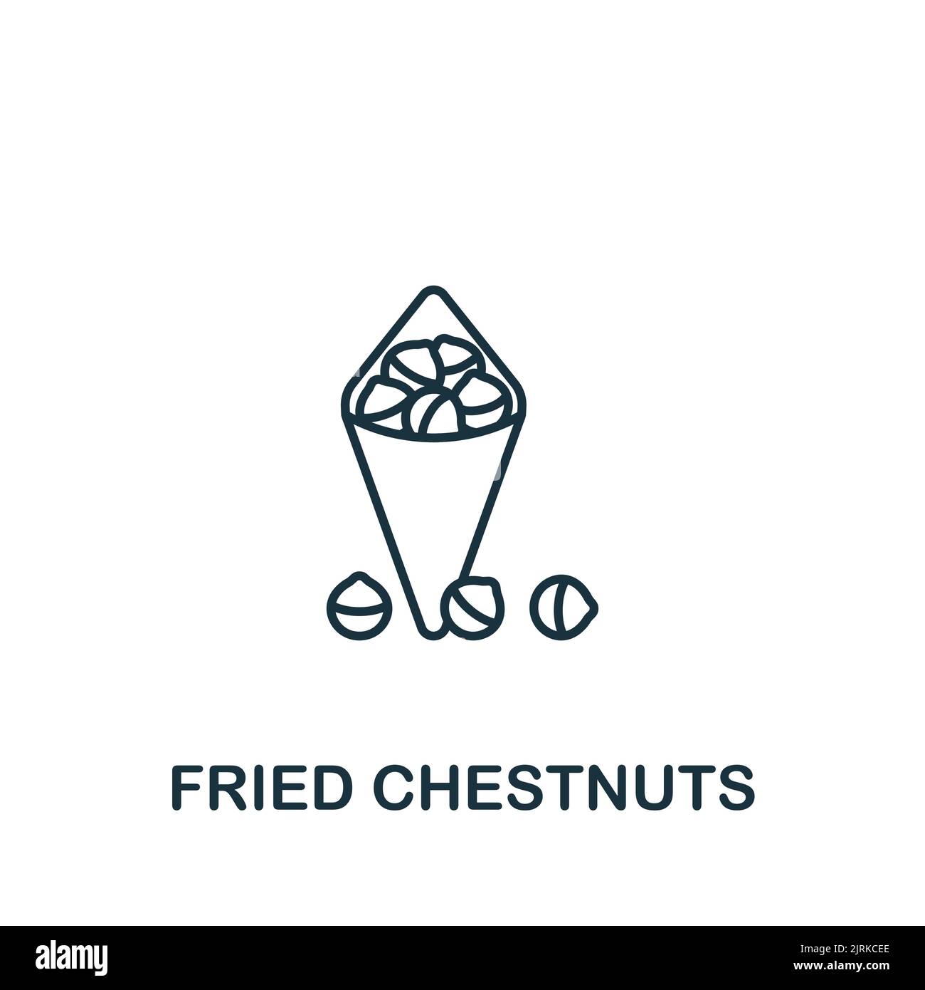 Fried Chestnuts icon. Line simple icon for templates, web design and ...