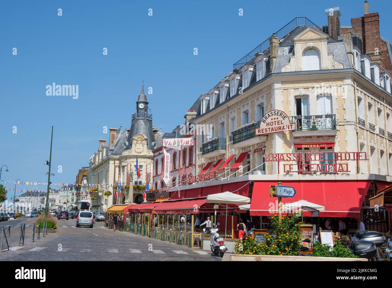 Boulevard Fernand Moureaux in Trouville, Normandy, France Stock Photo ...