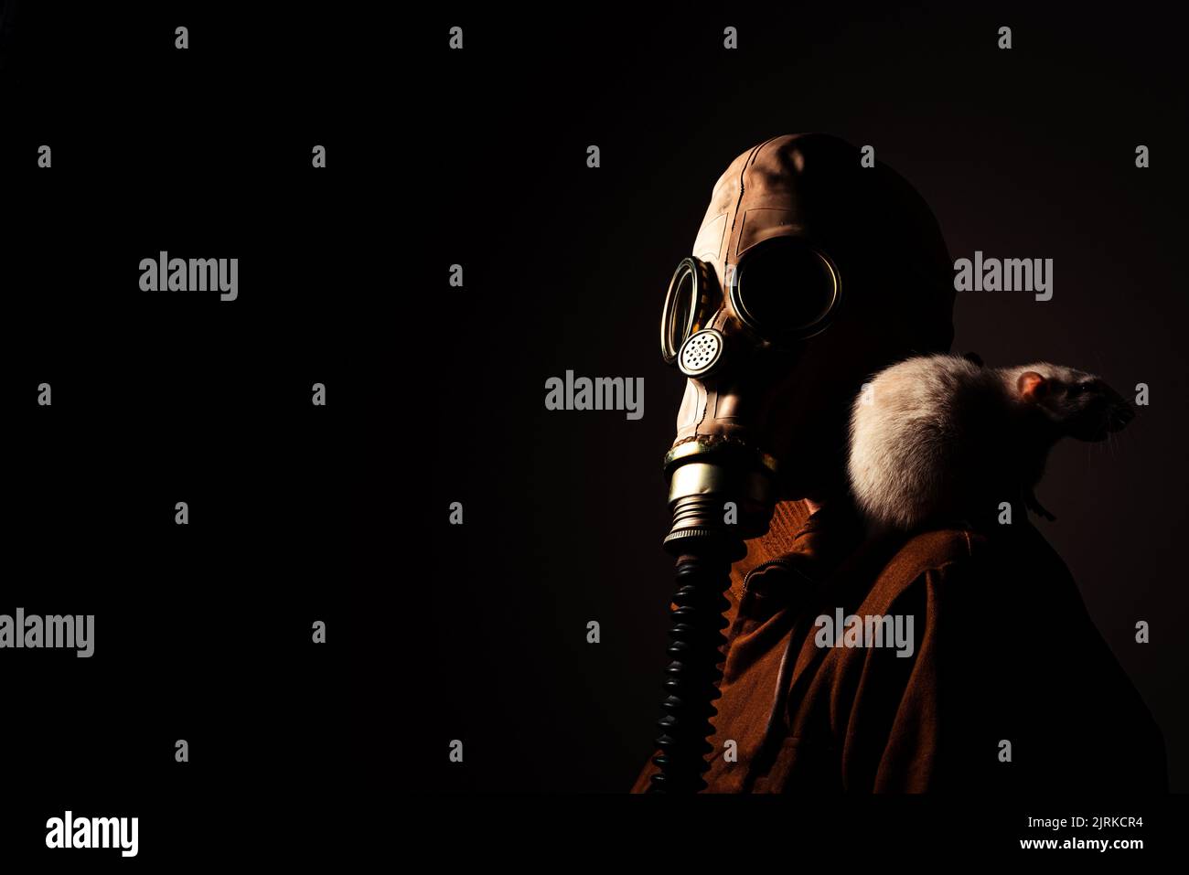 Studio portrait of a person with a totally unrecognizable mask Stock ...