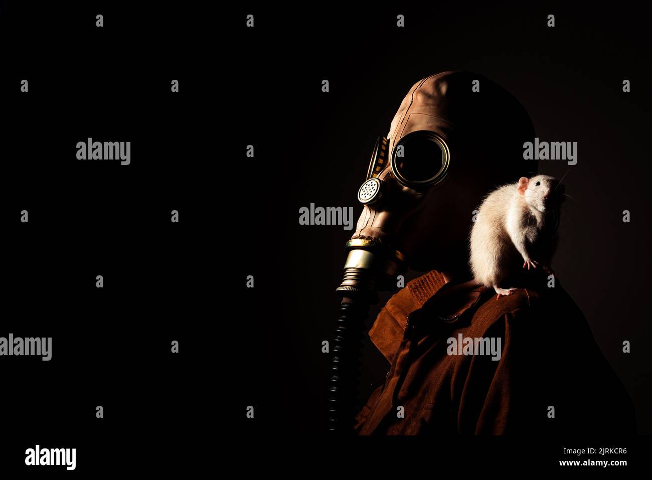 Studio portrait of a person with a totally unrecognizable mask Stock ...