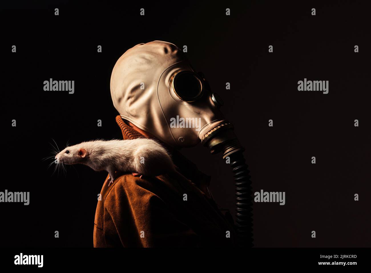 Studio portrait of a person with a totally unrecognizable mask Stock ...