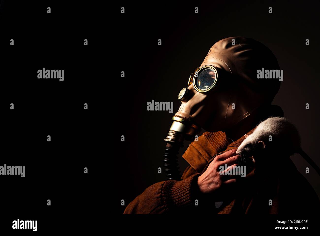 Studio portrait of a person with a totally unrecognizable mask Stock ...