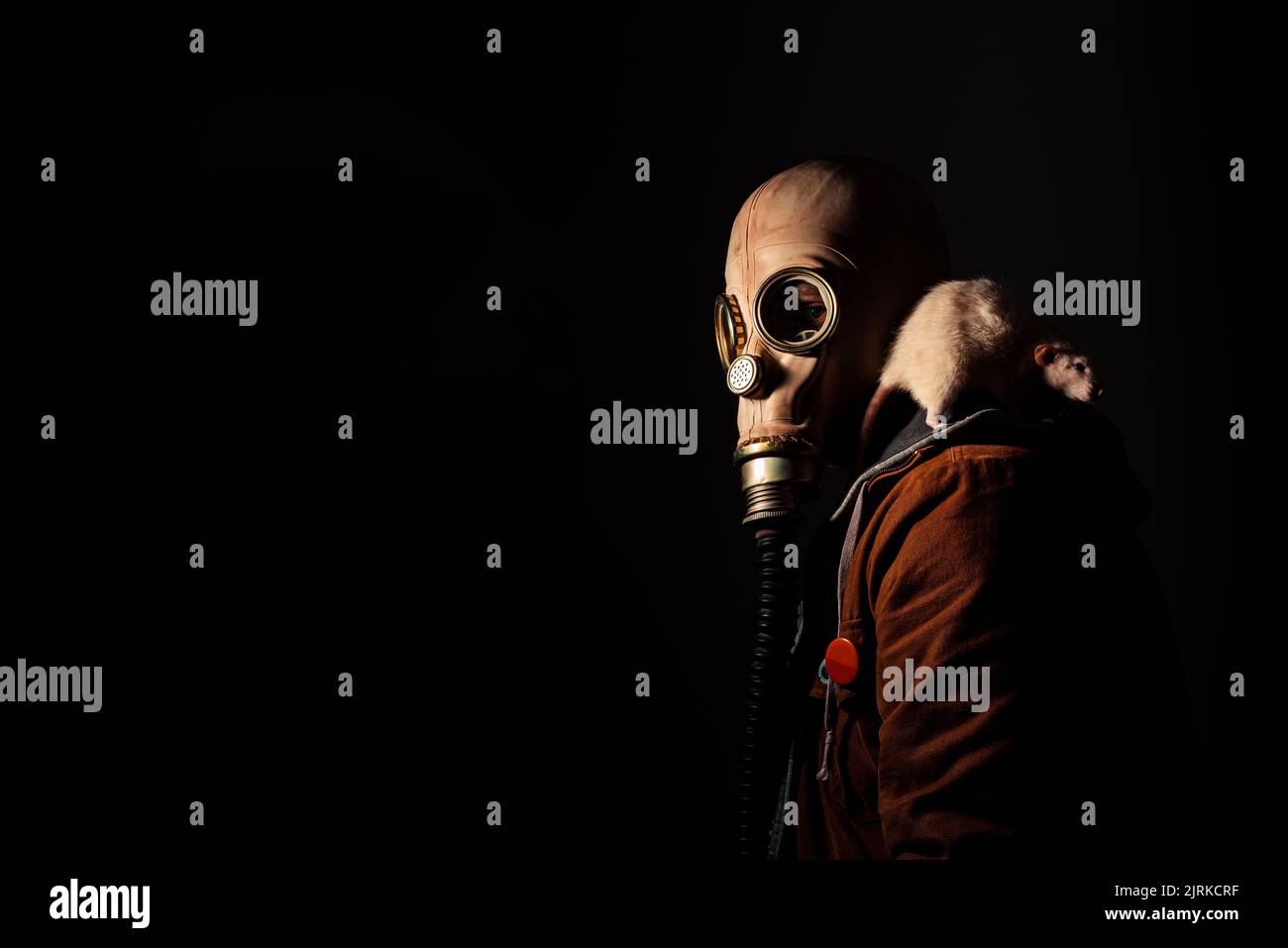 Studio portrait of a person with a totally unrecognizable mask Stock ...