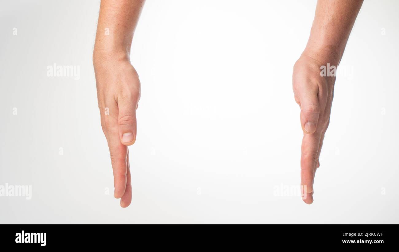 Men's hands put the box on white background. High quality photo Stock ...