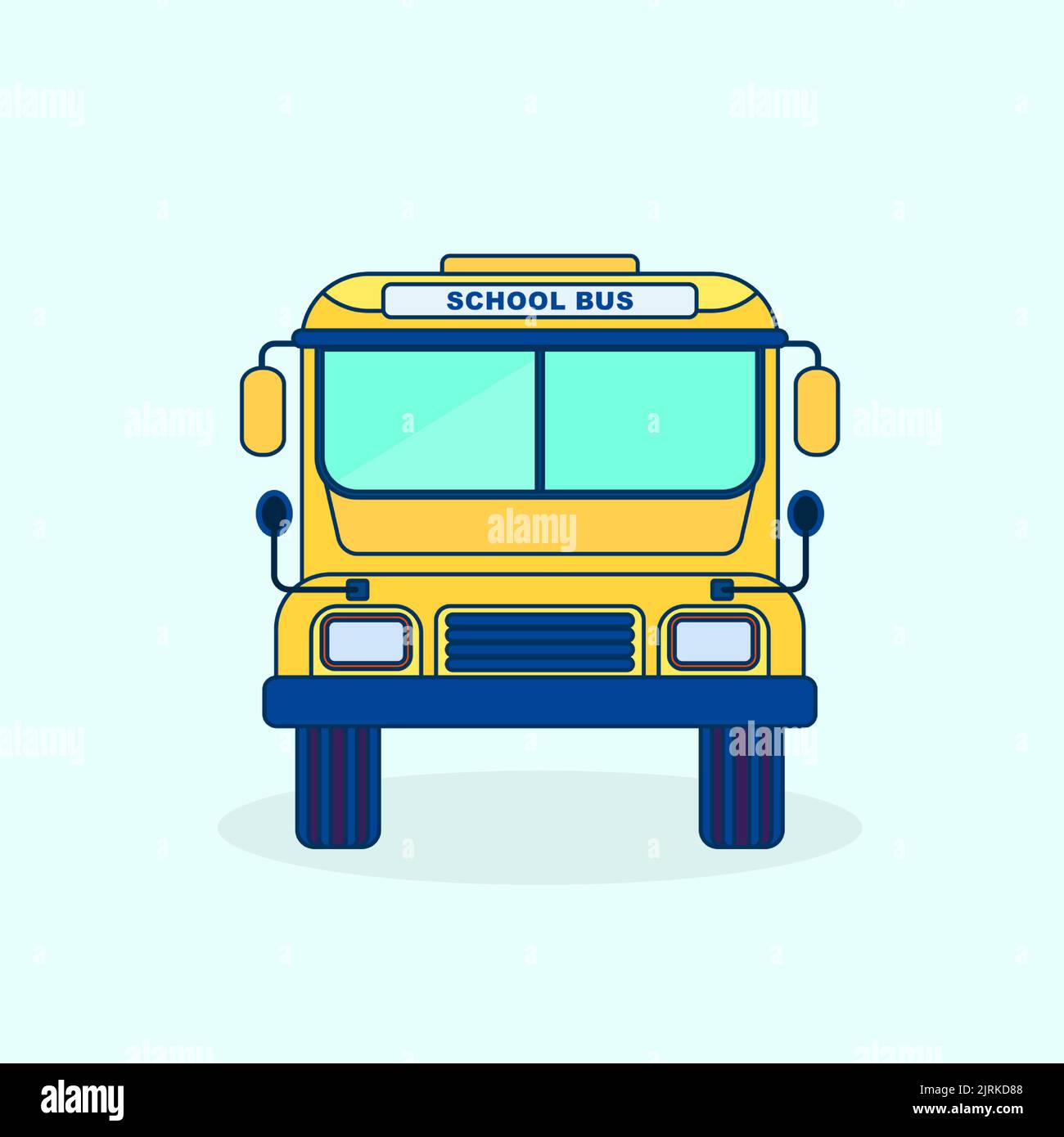 Yellow school bus front view. Transporting schoolchildren Stock Vector ...