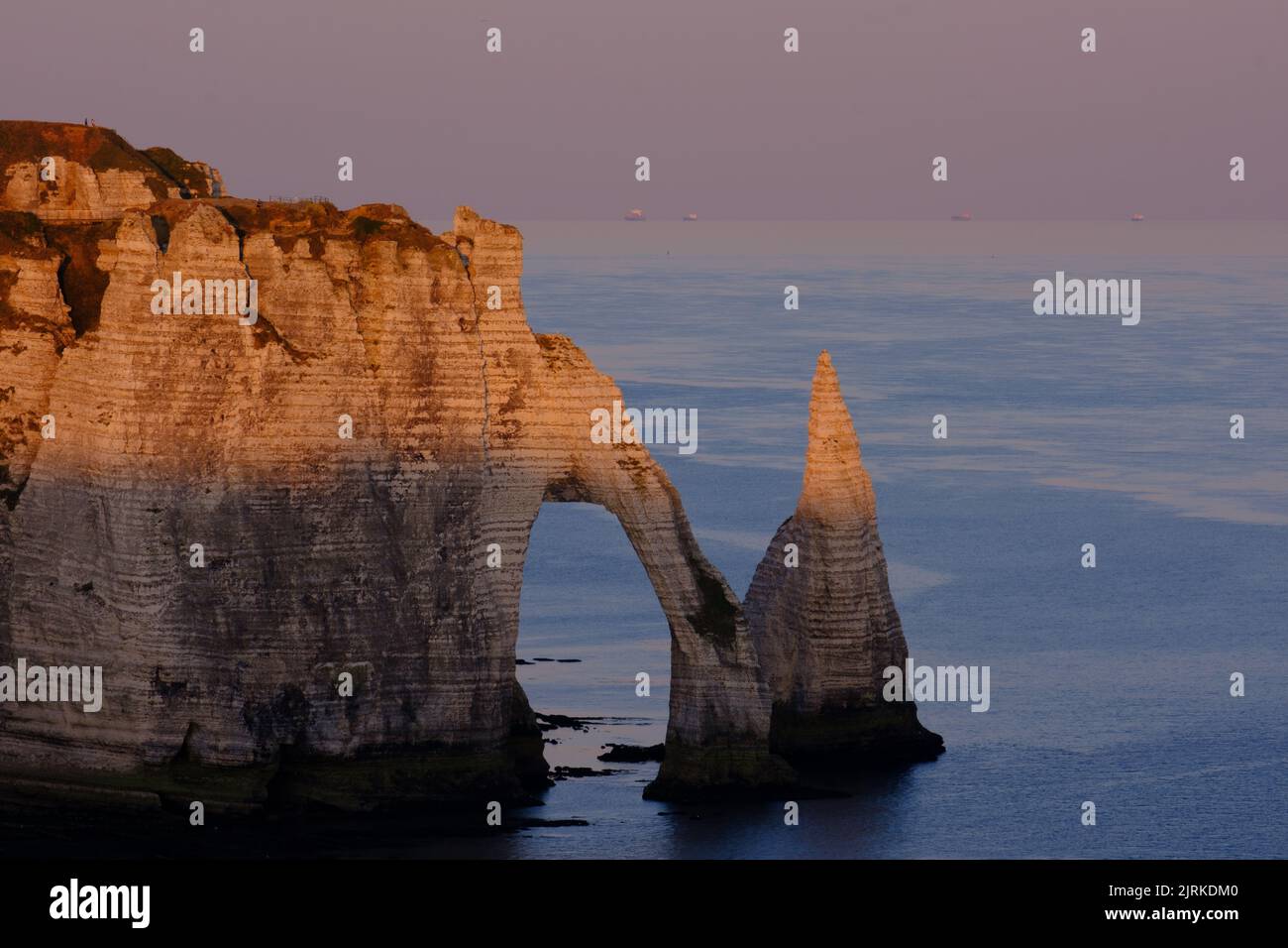 The Elephant's Trunk rock formation at Etretat, Normandy, French ...