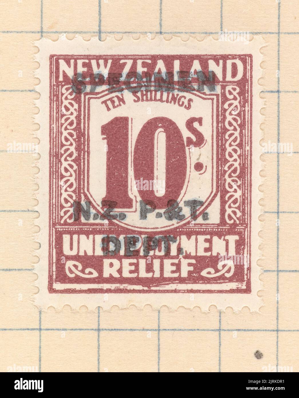 Ten shillings Unemployment Relief stamp overprinted 'Specimen', 1934 ...