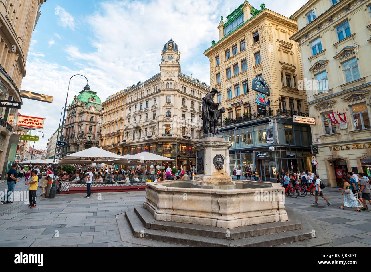 Vienna, Austria - August 11, 2022: Vienna downtown near the main city ...