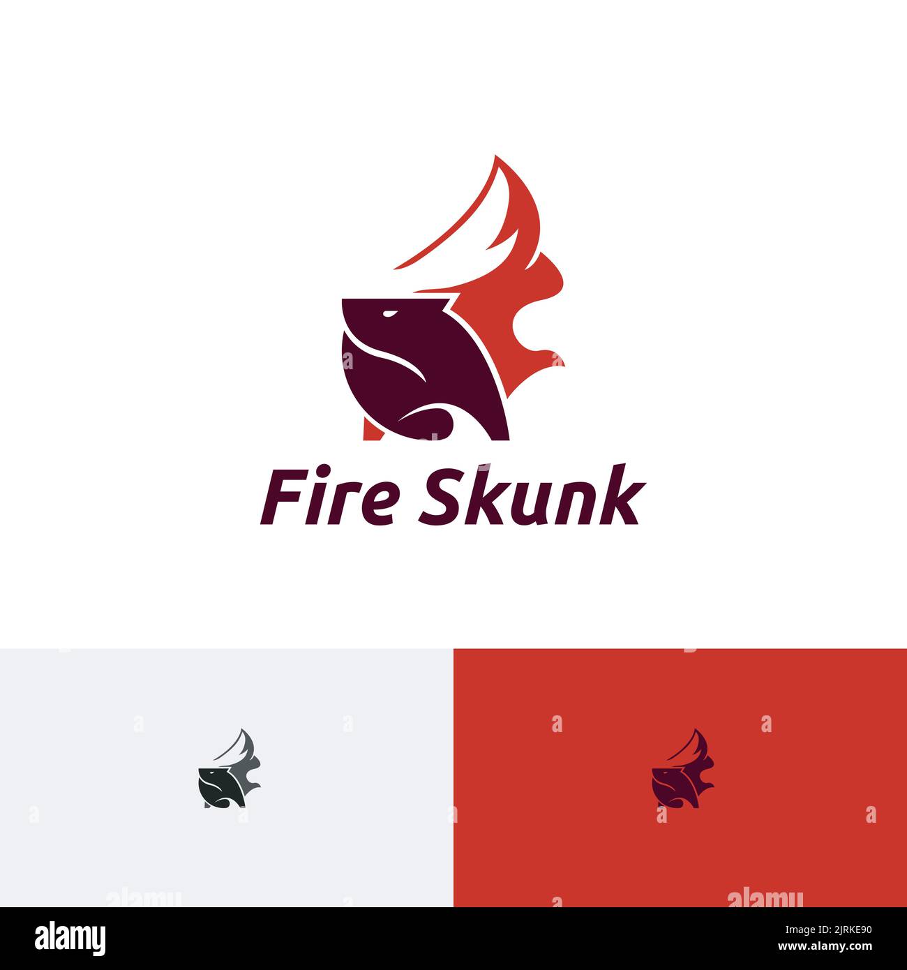 Fire Skunk Red Hot Flame Animal Logo Stock Vector Image & Art - Alamy