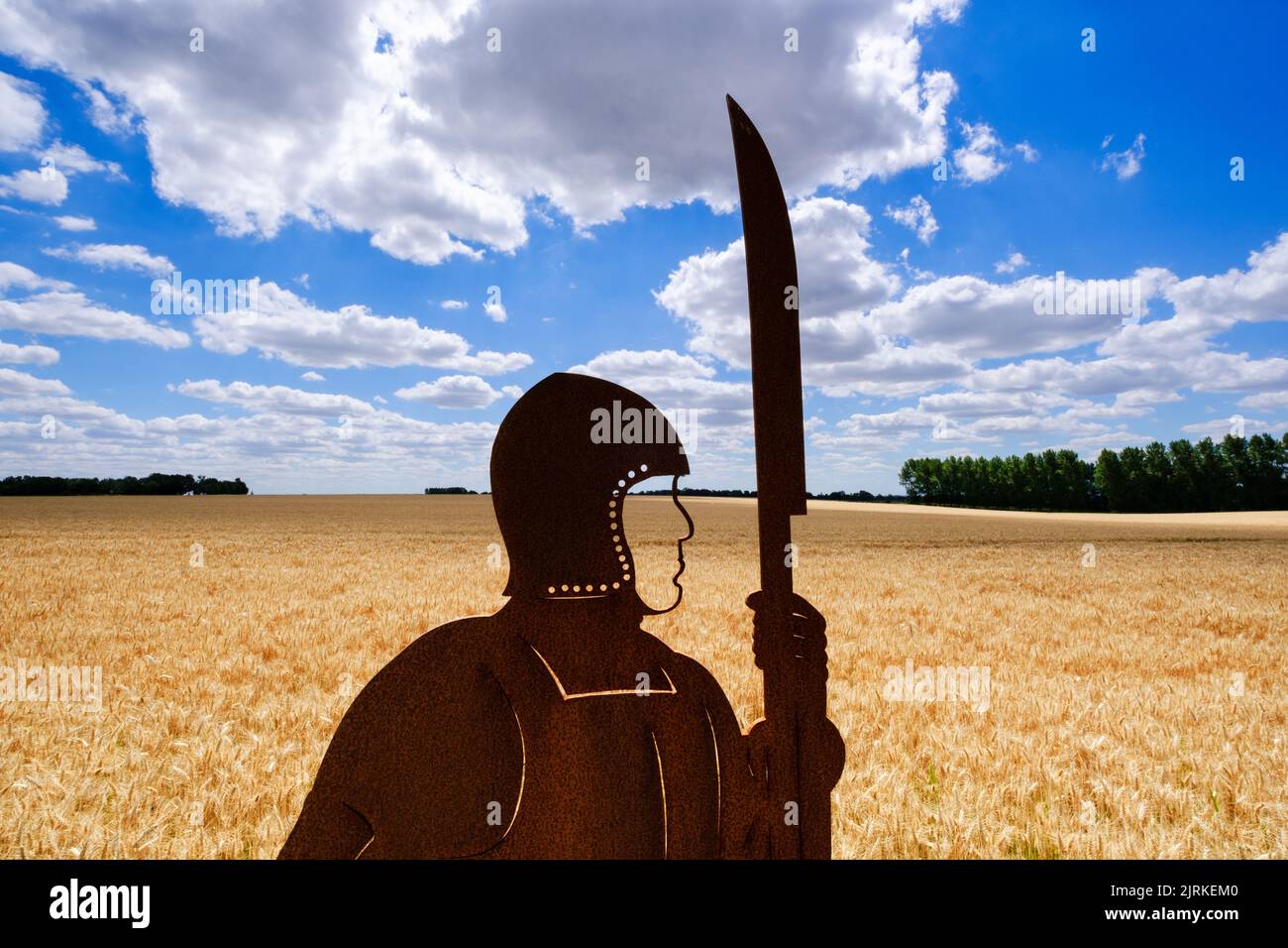 Statue of knight on Battlefield of Agincourt, France Stock Photo - Alamy