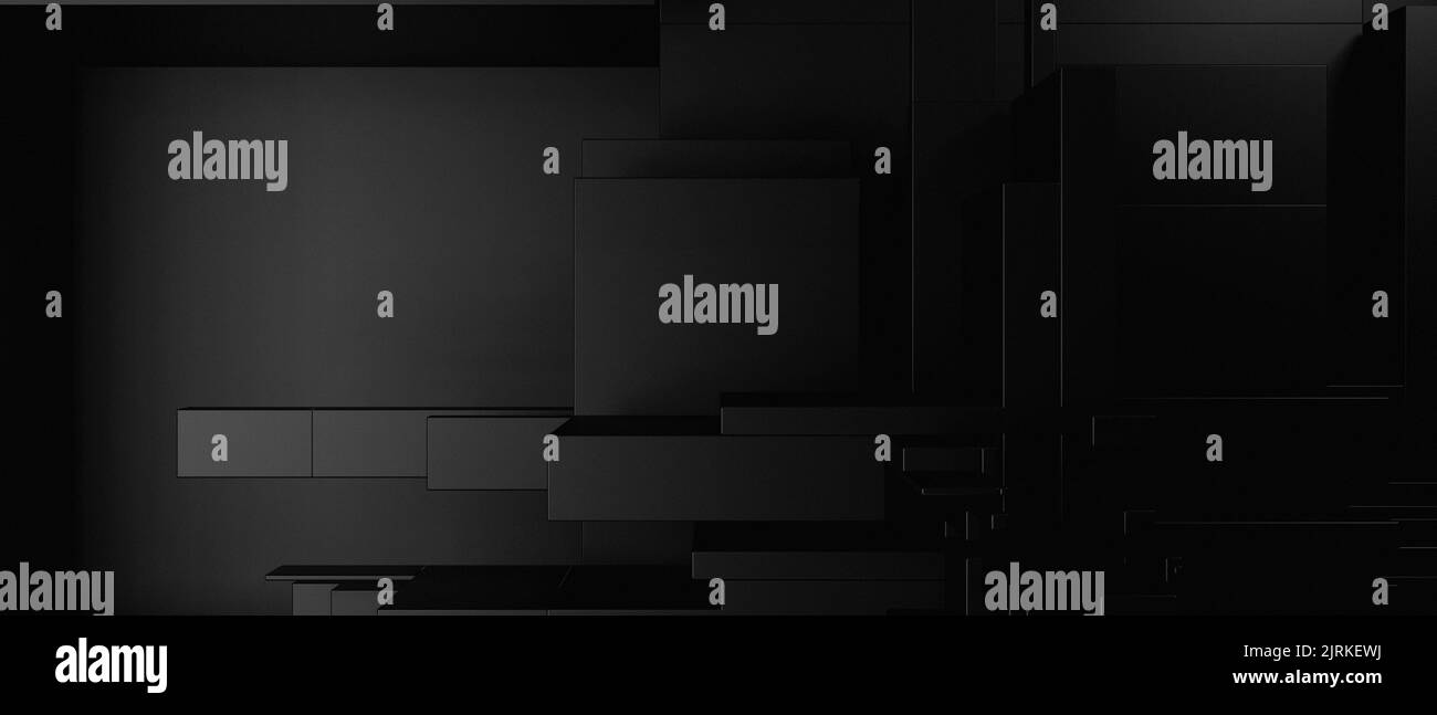 Abstract Amazing Futuristic Geometric Tech Futuristic Cubes Trendy Futuristic Dark Grey Abstract