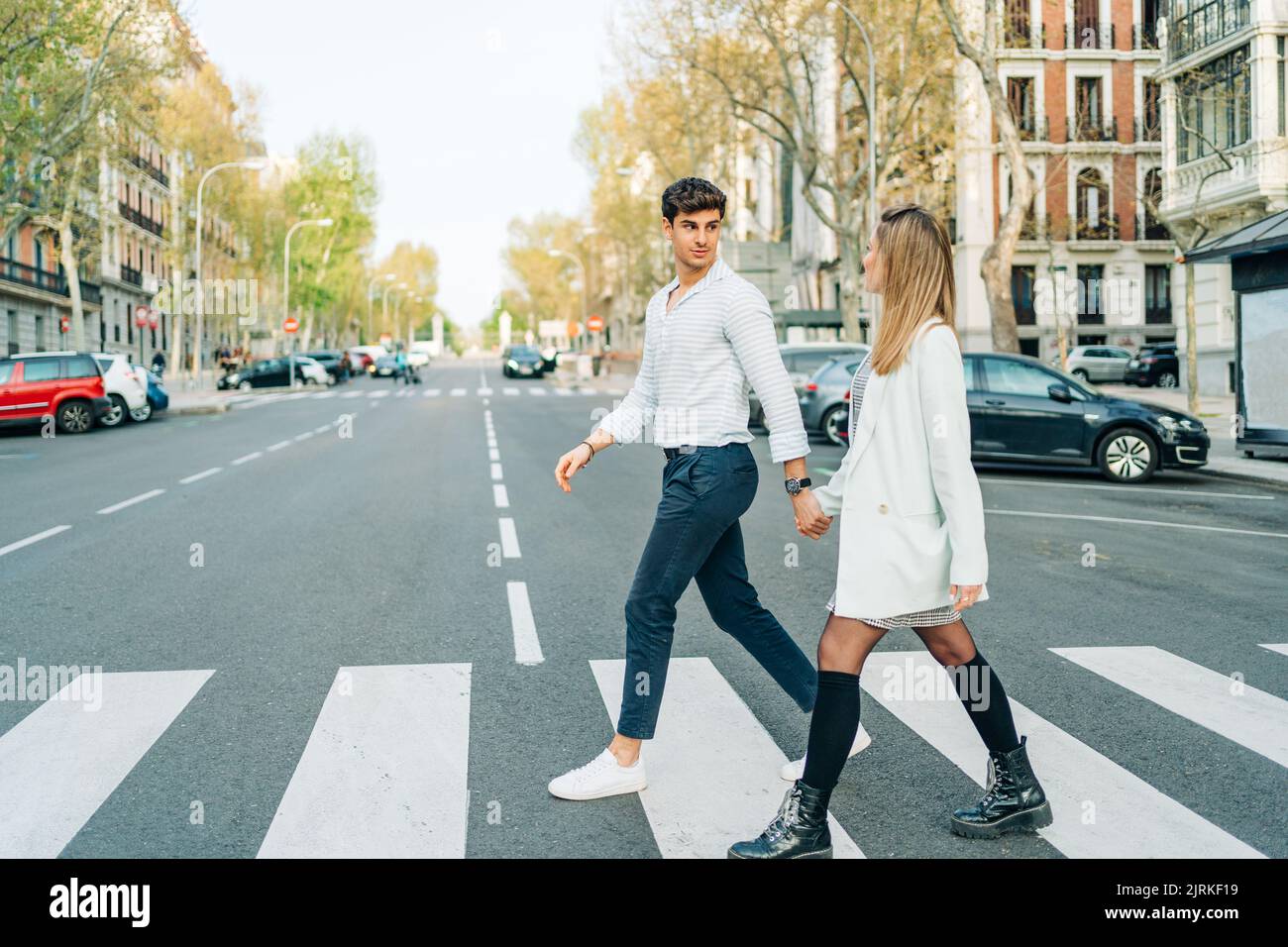 Crosswalk street crossing couple hands hi-res stock photography and ...