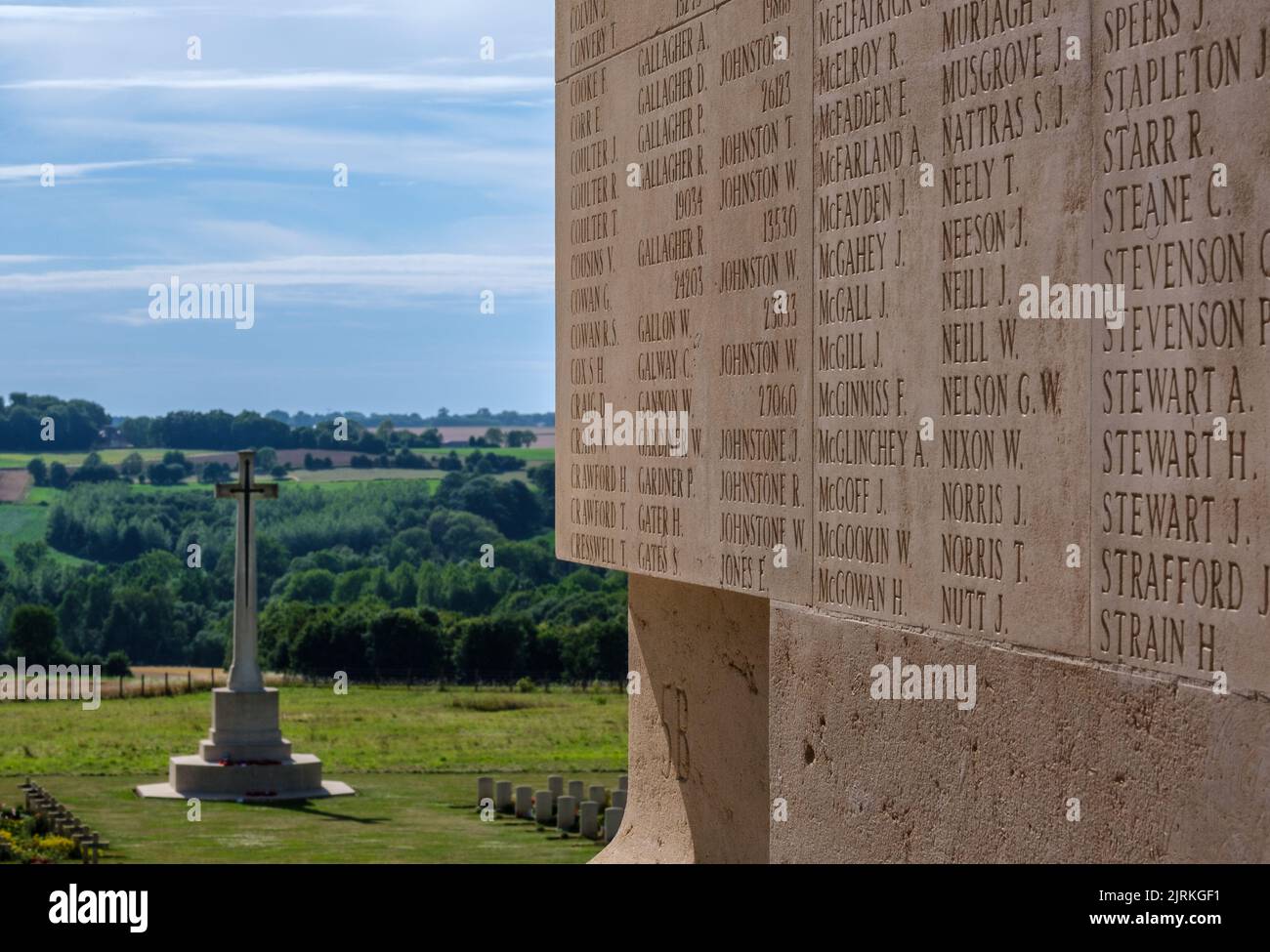 Names engraved on Thiepval Memorial to the Missing of the Somme Stock ...