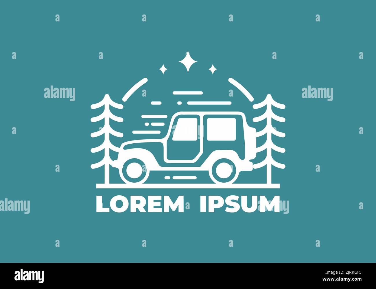 White and blue color of off road 4 car monoline art design Stock Vector ...