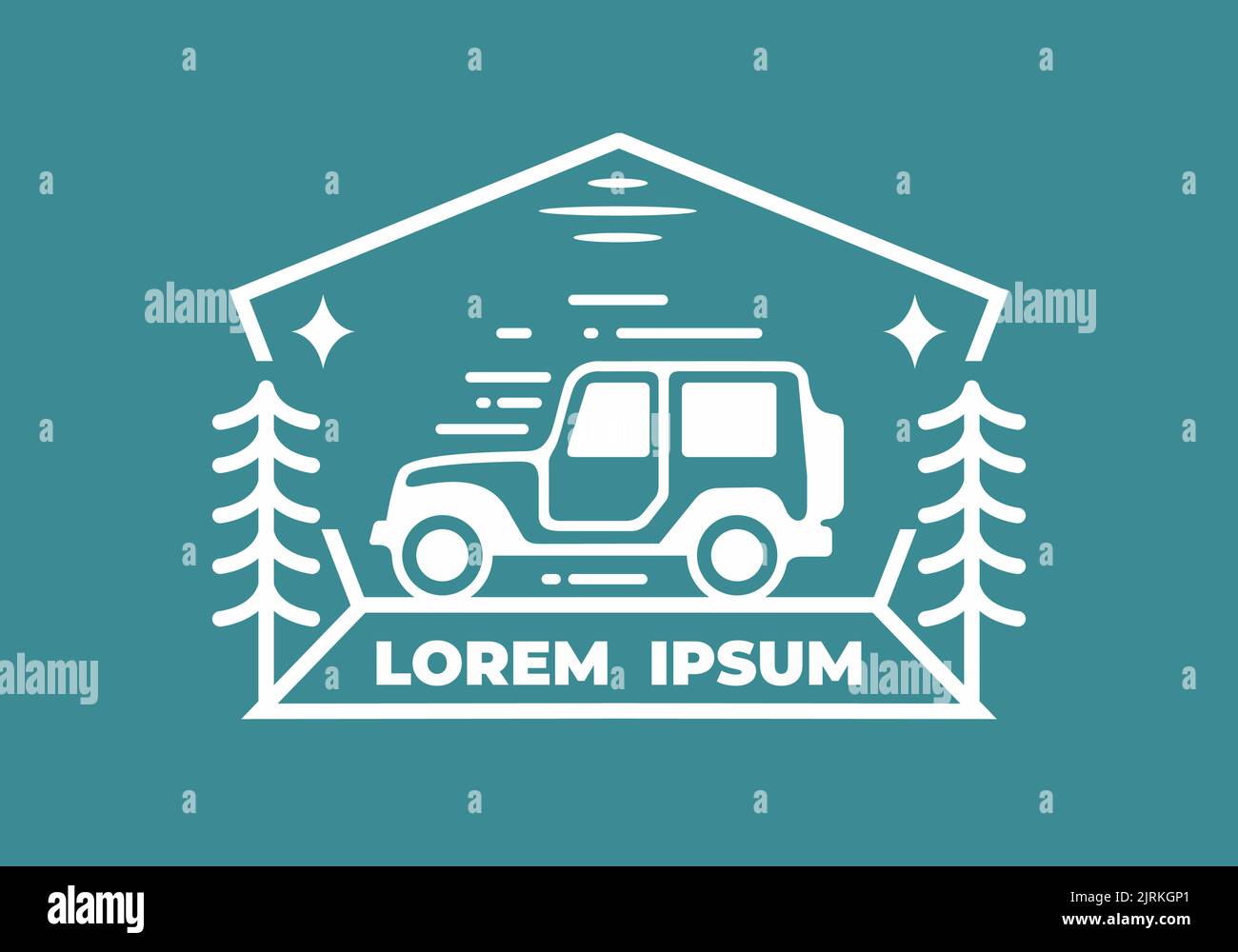 White and blue color of off road 4 car monoline art design Stock Vector ...