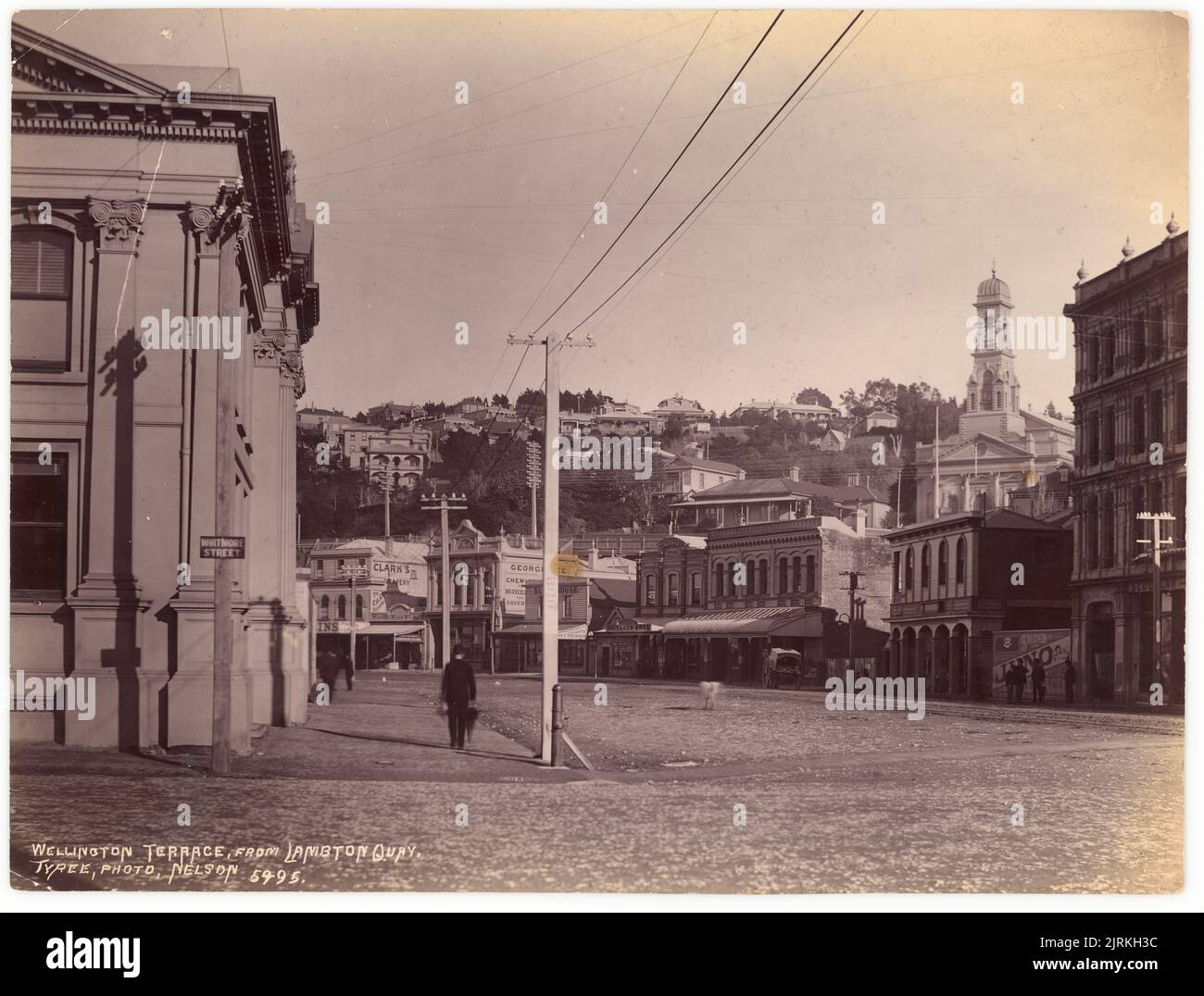Wellington Terrace from Lambton Quay, 1890s, Wellington, by Tyree ...