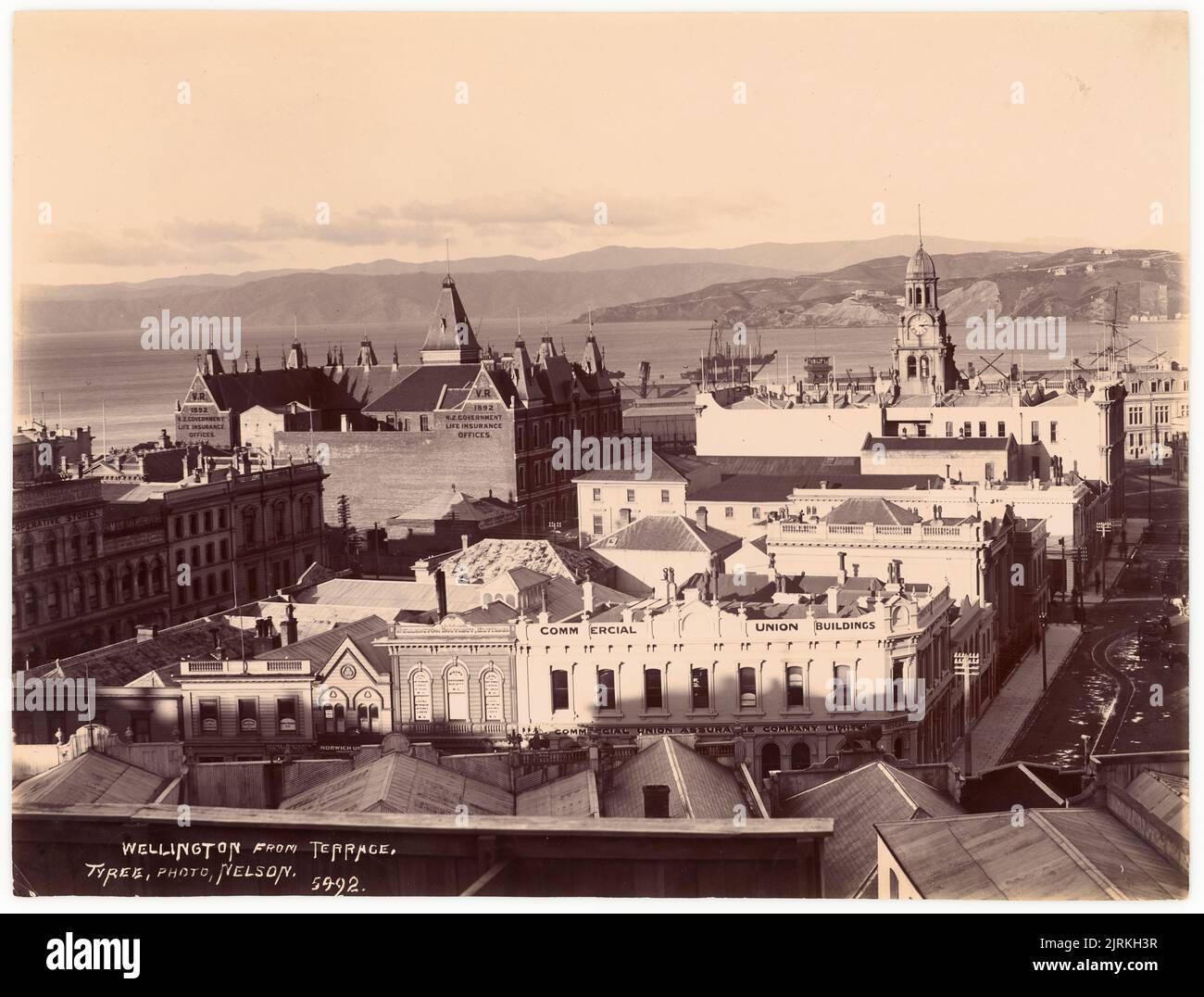 Wellington from The Terrace, 1890s, Wellington, by Tyree Studio Stock ...