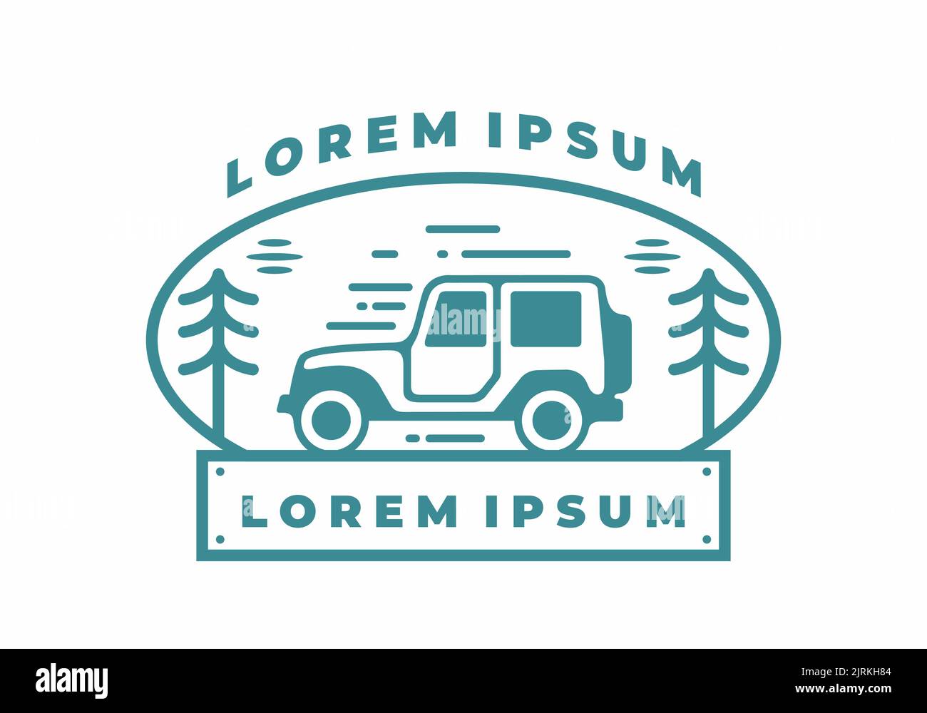 White and blue color of off road 4 car monoline art design Stock Vector ...