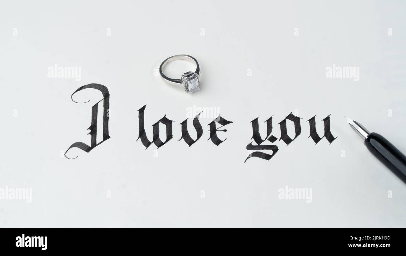 Engagement calligraphy hi-res stock photography and images - Alamy