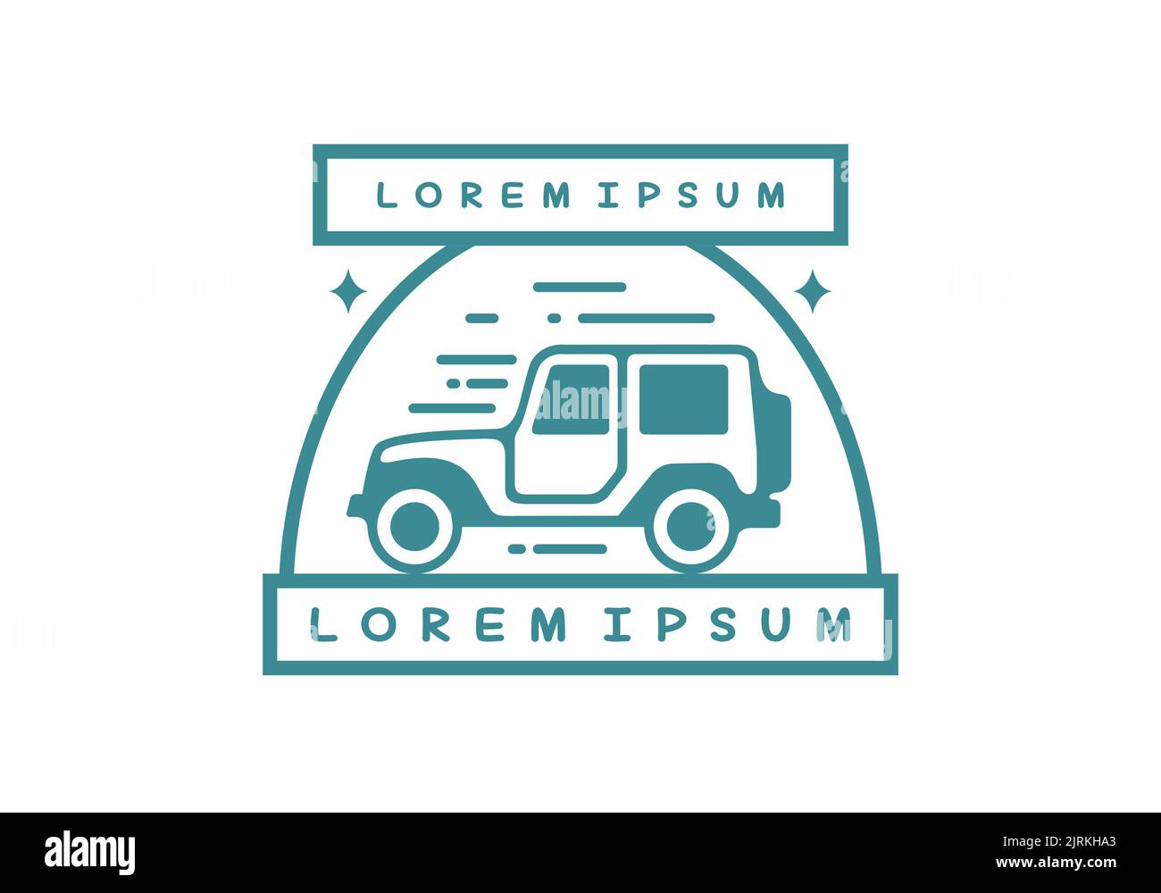 White and blue color of off road 4 car monoline art design Stock Vector ...