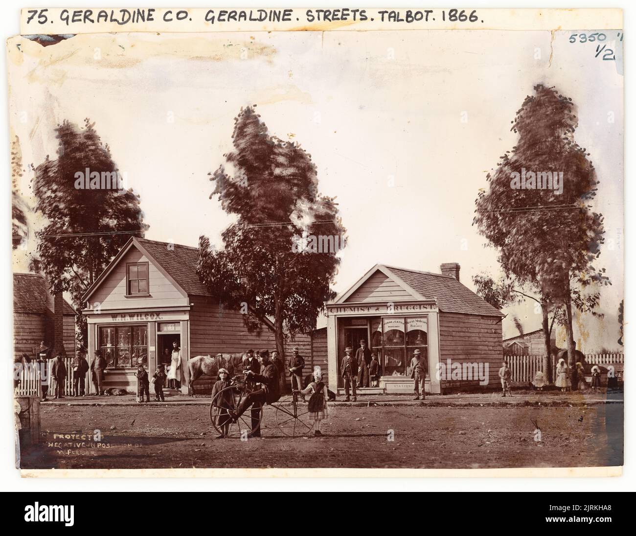Town street, Geraldine, circa 1870, Canterbury, by William Ferrier ...