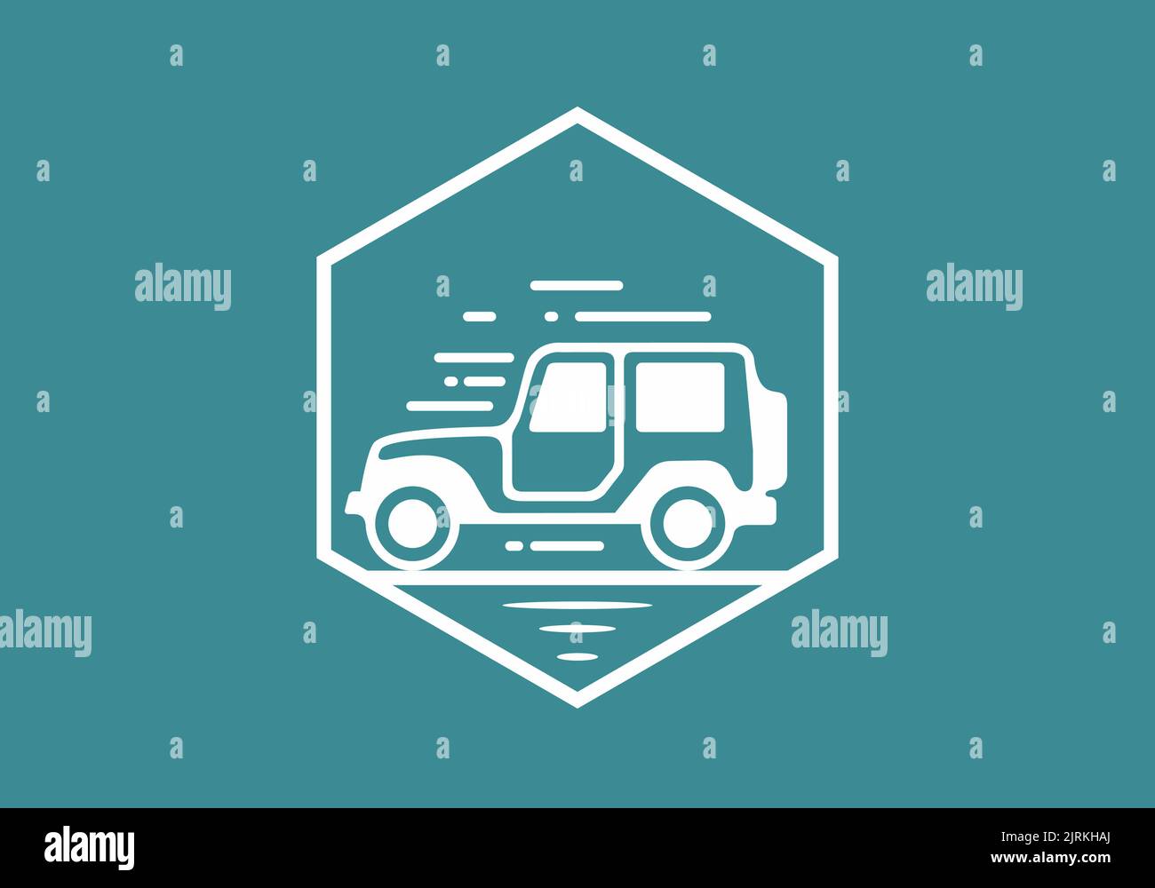 White and blue color of off road 4 car monoline art design Stock Vector ...