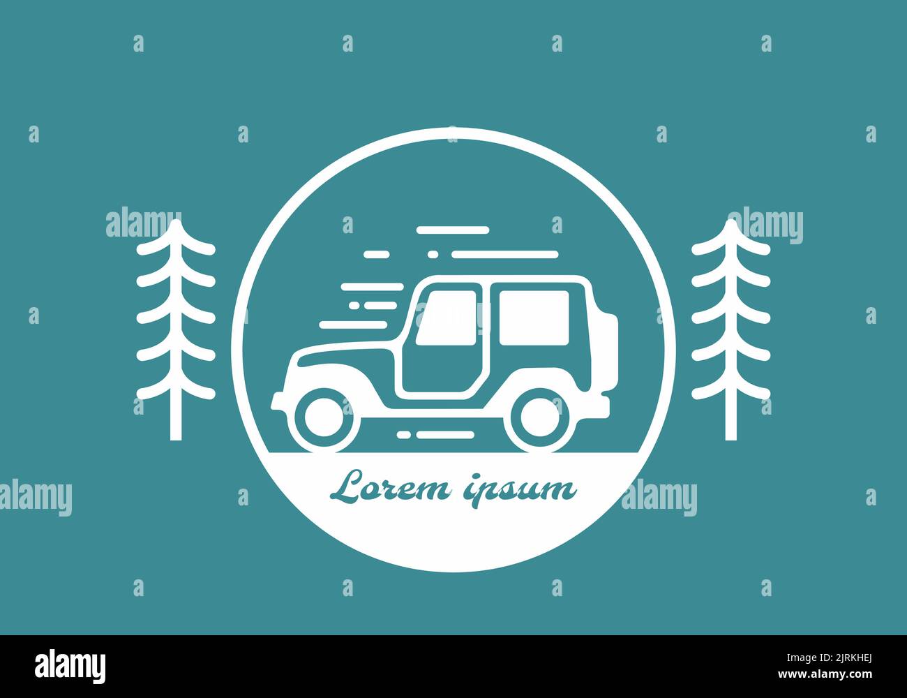 White and blue color of off road 4 car monoline art design Stock Vector ...