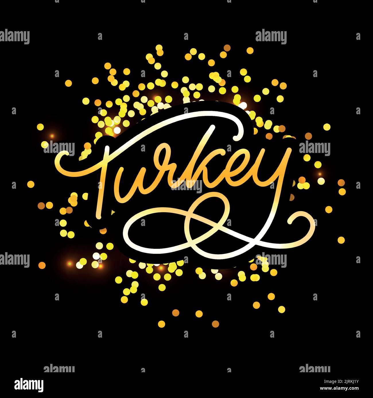 Turkey Lettering. Handwritten name of the country. Vector design ...